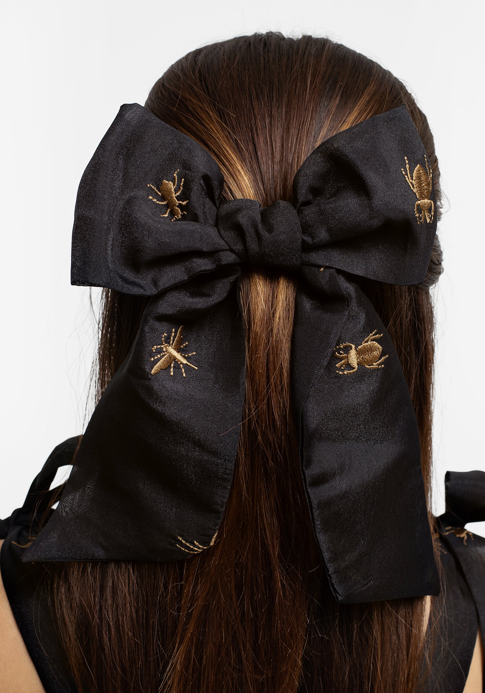 Insectarium Embroidered Organza Bow Barrette Hair Clip | Disturbia - Shop Women's Gothic ...