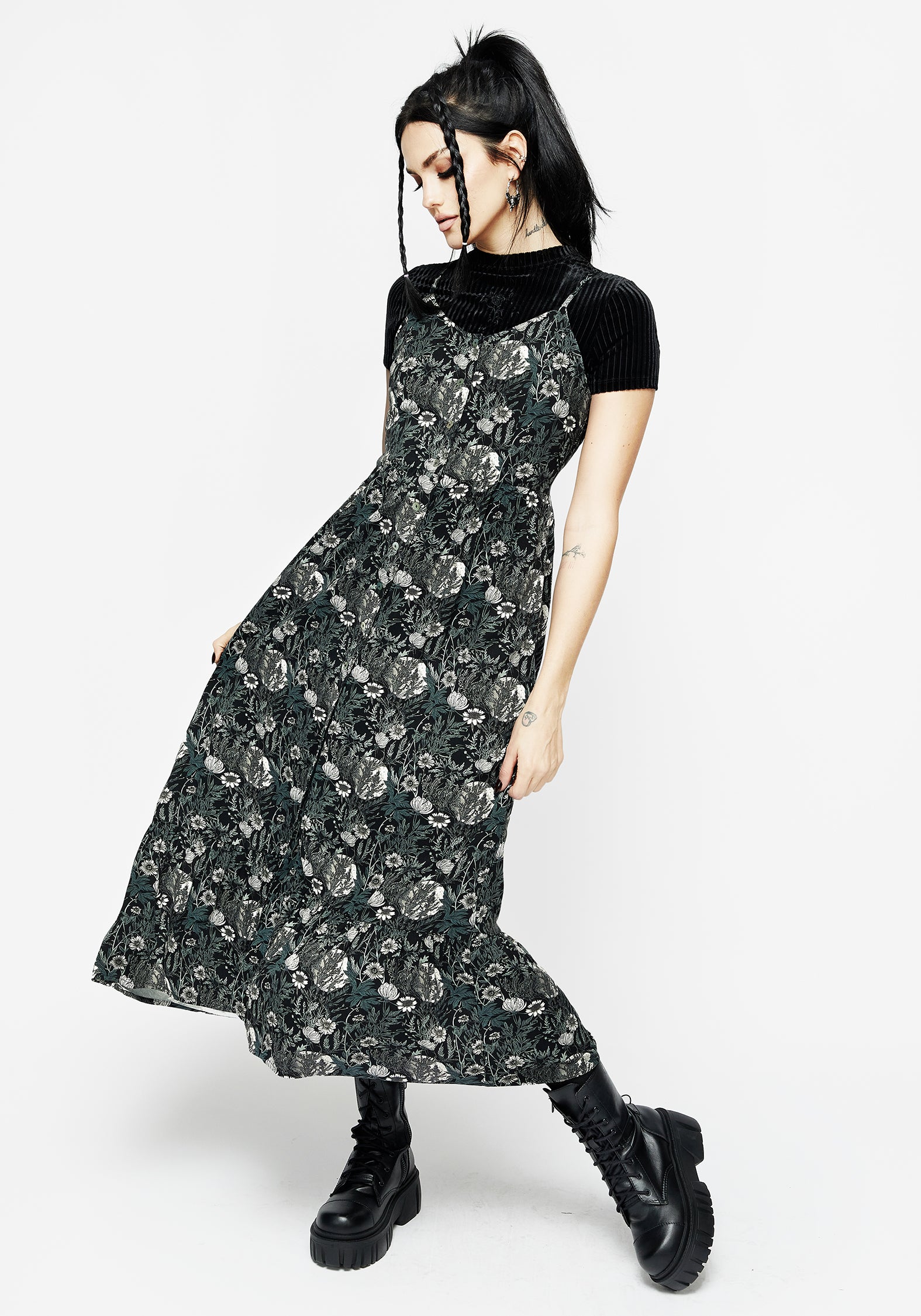 Nightbloom Button Up Midaxi Cami Dress | Disturbia - Shop Women's Gothic, Alternative & Dark ...