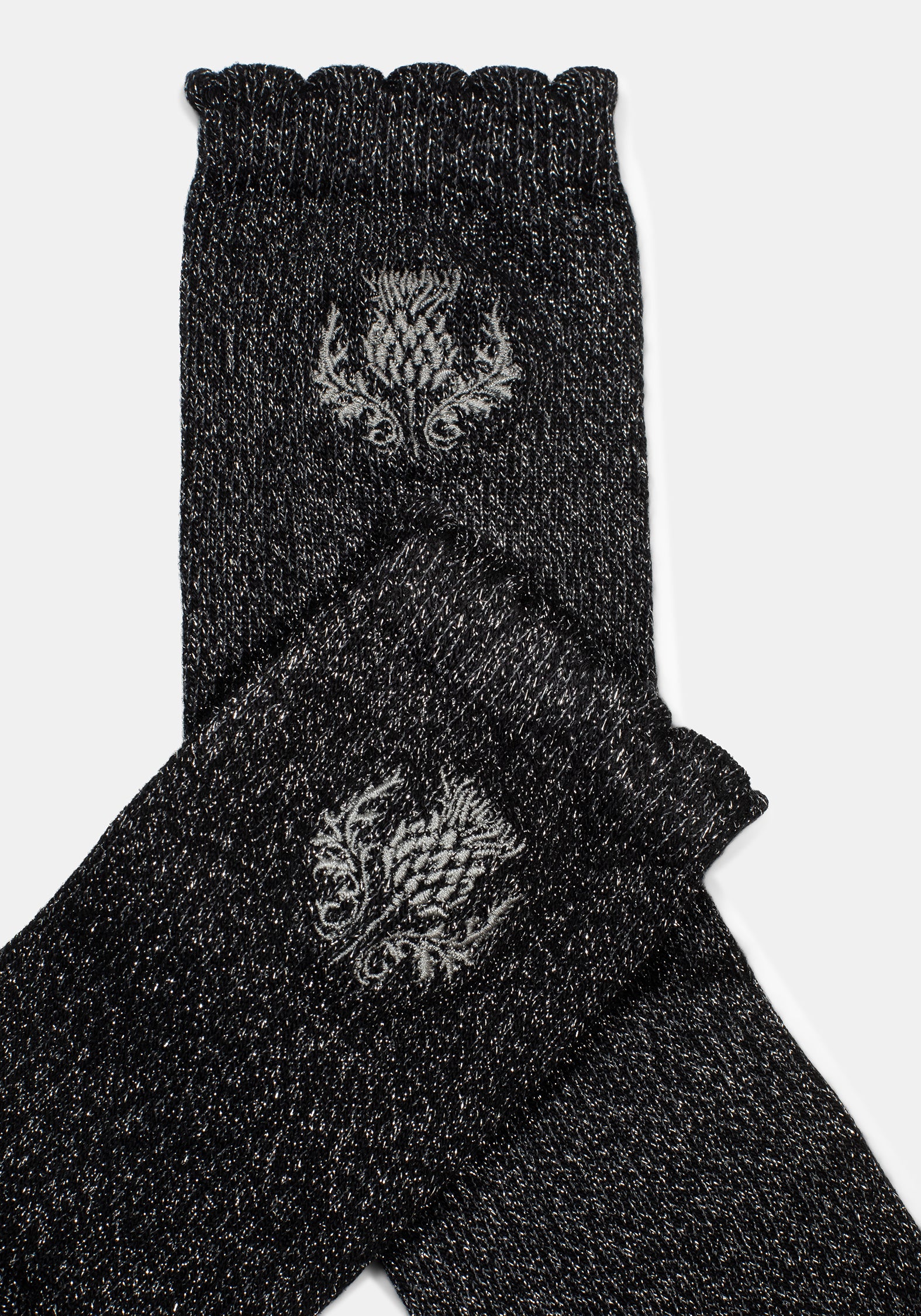 Lurex Thistle Embroidered Socks – Disturbia