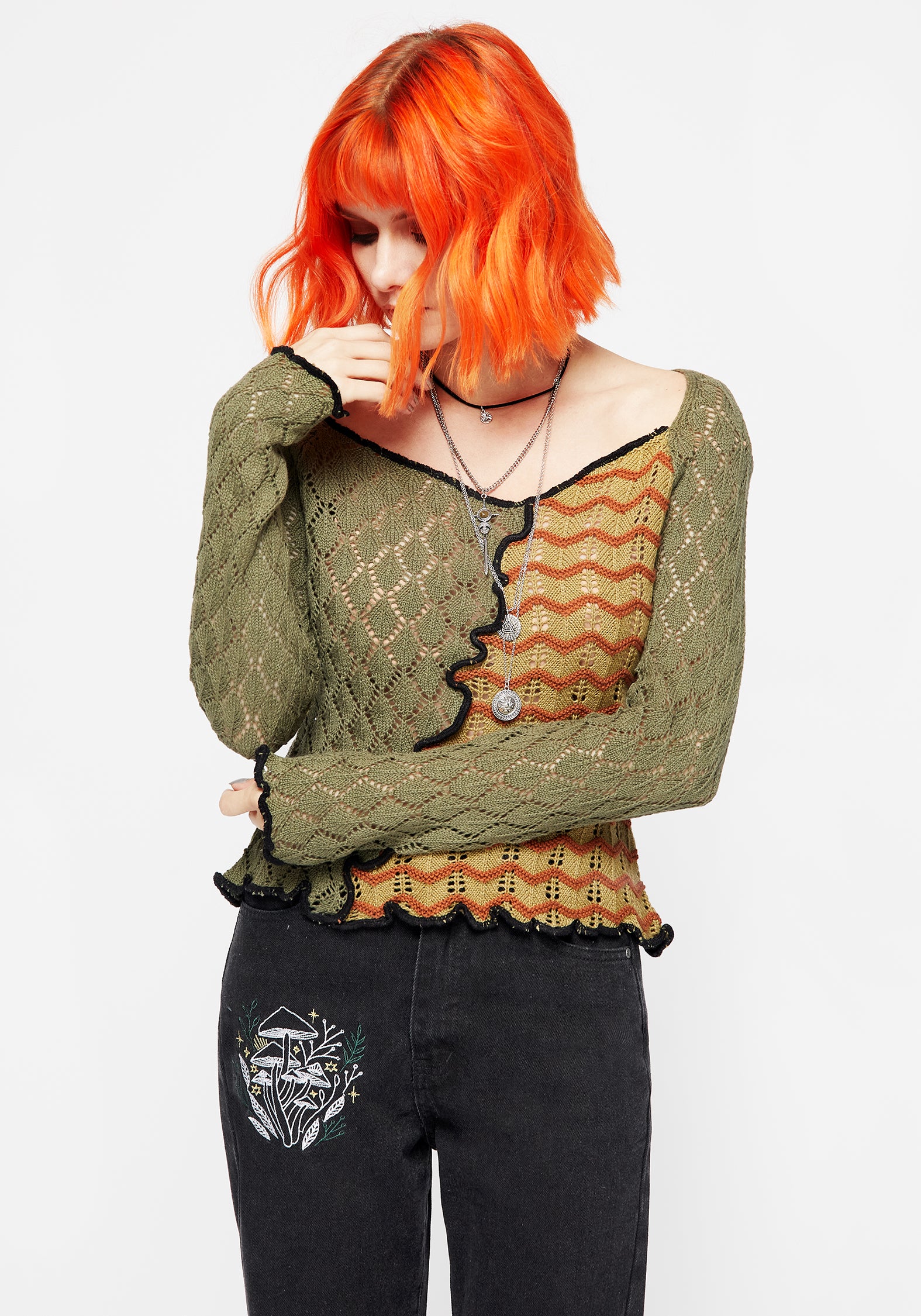 Mixed Feelings Patchwork Knit Top | Disturbia - Shop Women's Gothic ...