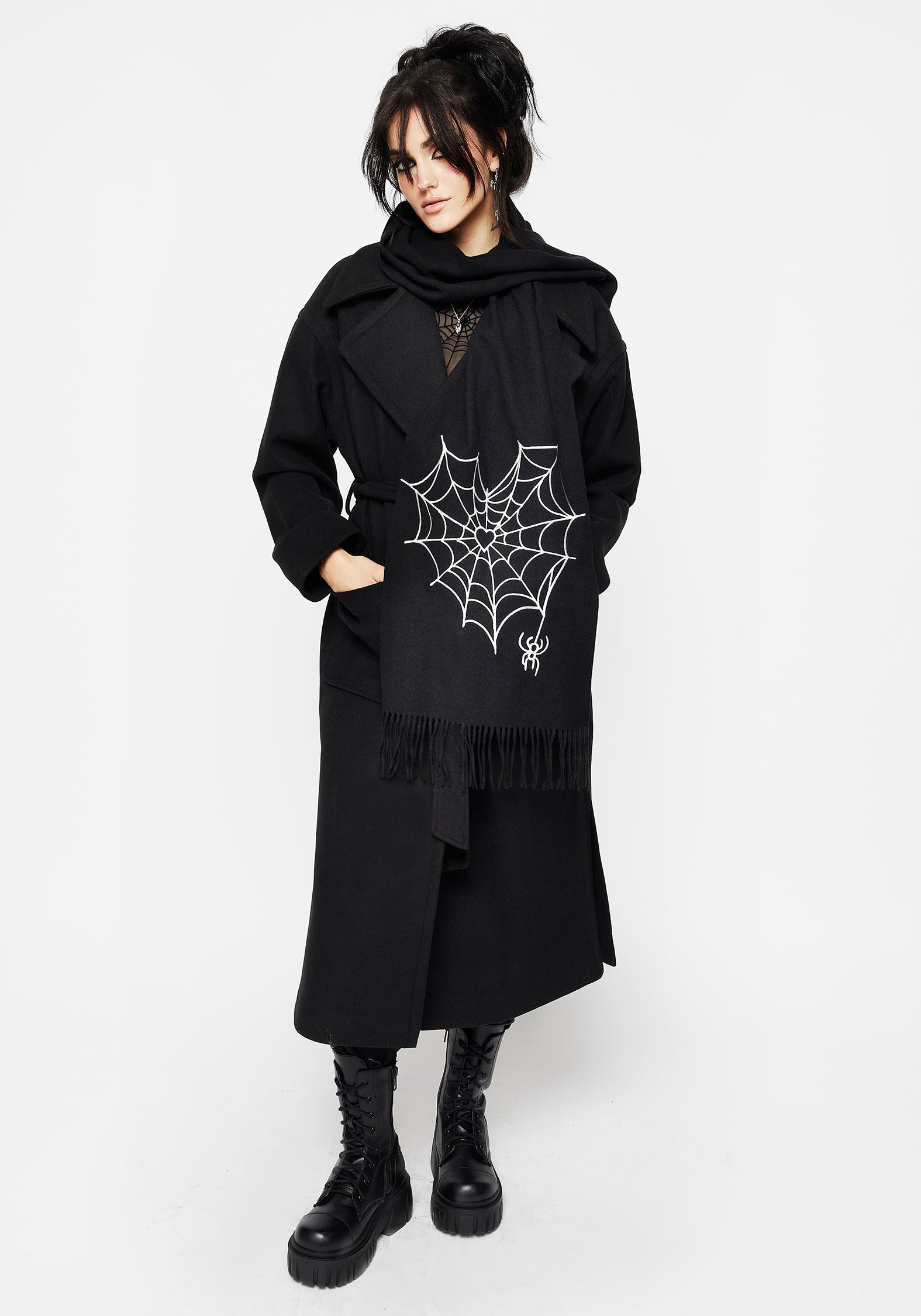 Catch Feelings Embroidered Scarf | Disturbia - Shop Women's Gothic ...