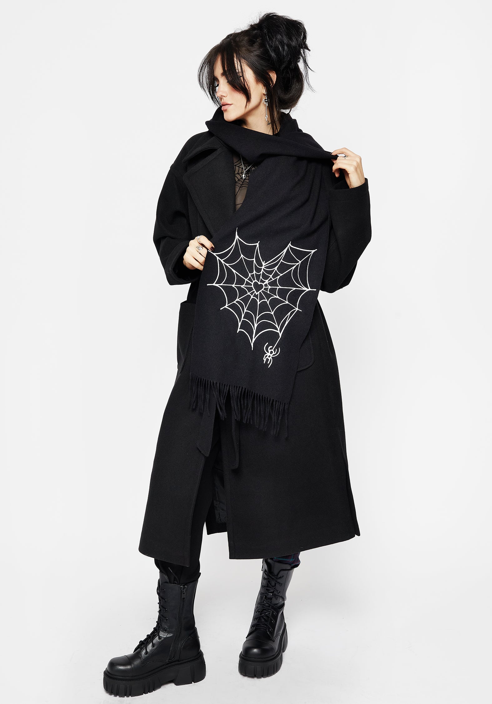 Catch Feelings Embroidered Scarf | Disturbia - Shop Women's Gothic ...