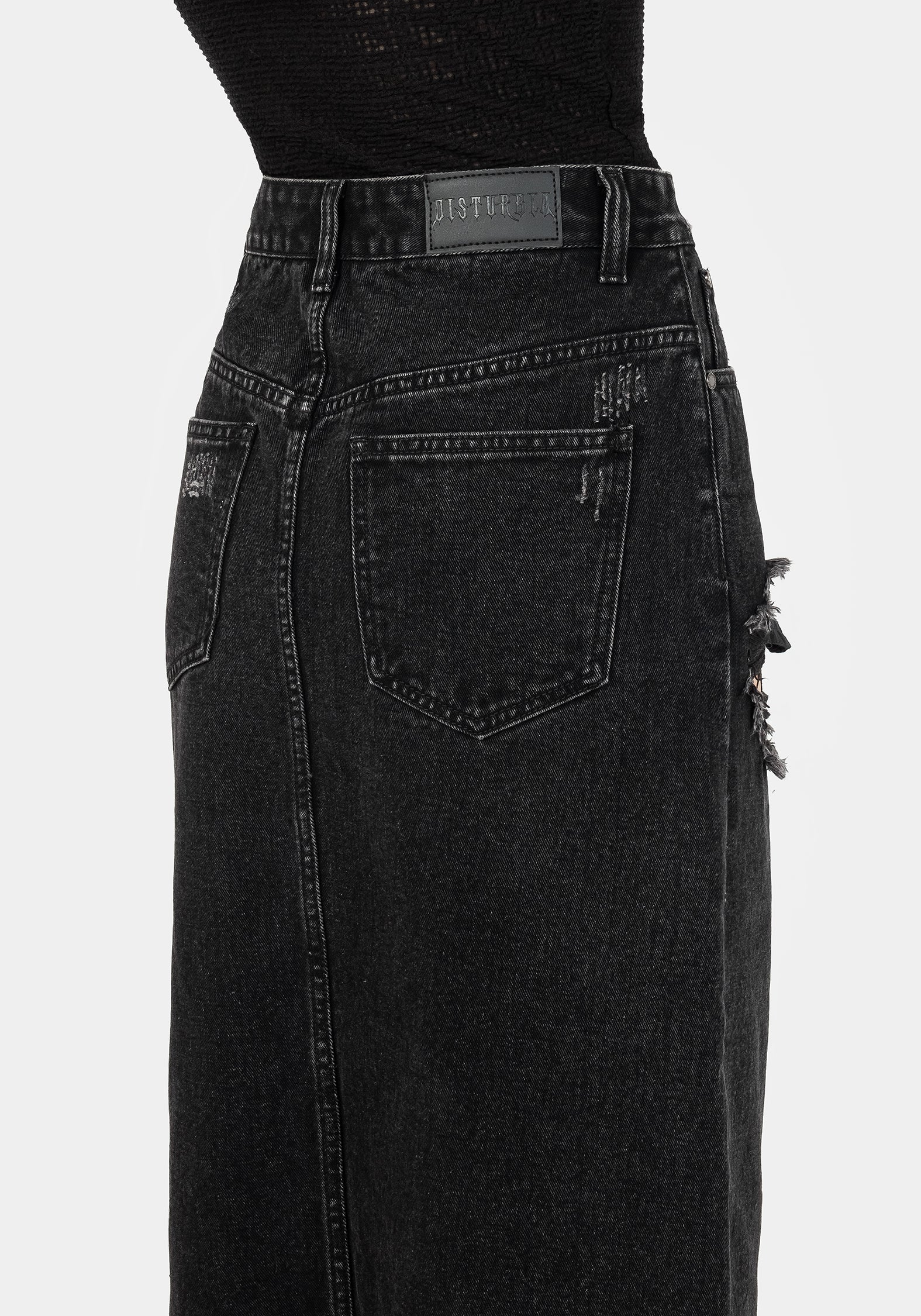 Ursula Distressed Denim Midaxi Skirt | Disturbia - Shop Women's Gothic ...