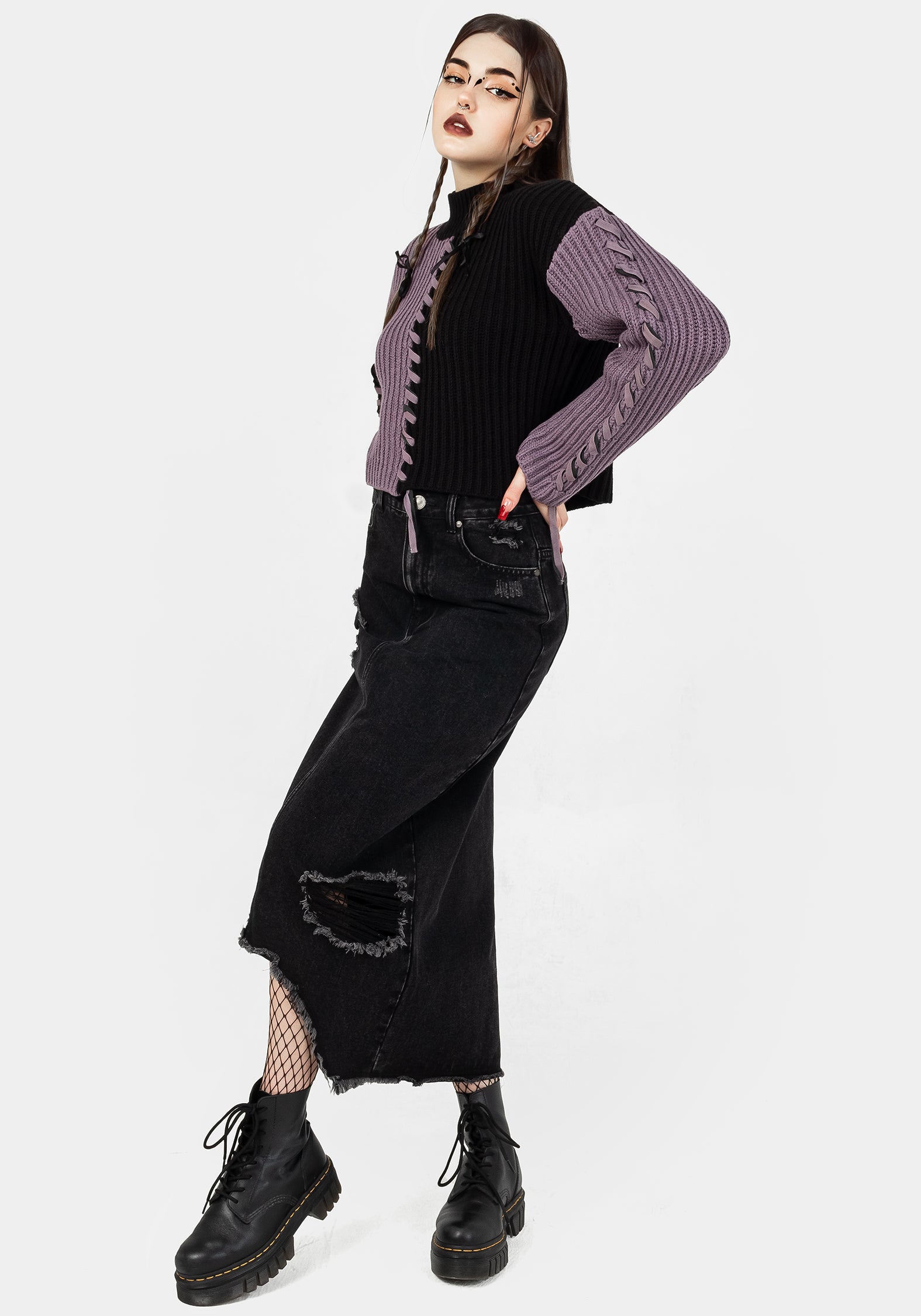 Ursula Distressed Denim Midaxi Skirt | Disturbia - Shop Women's Gothic ...