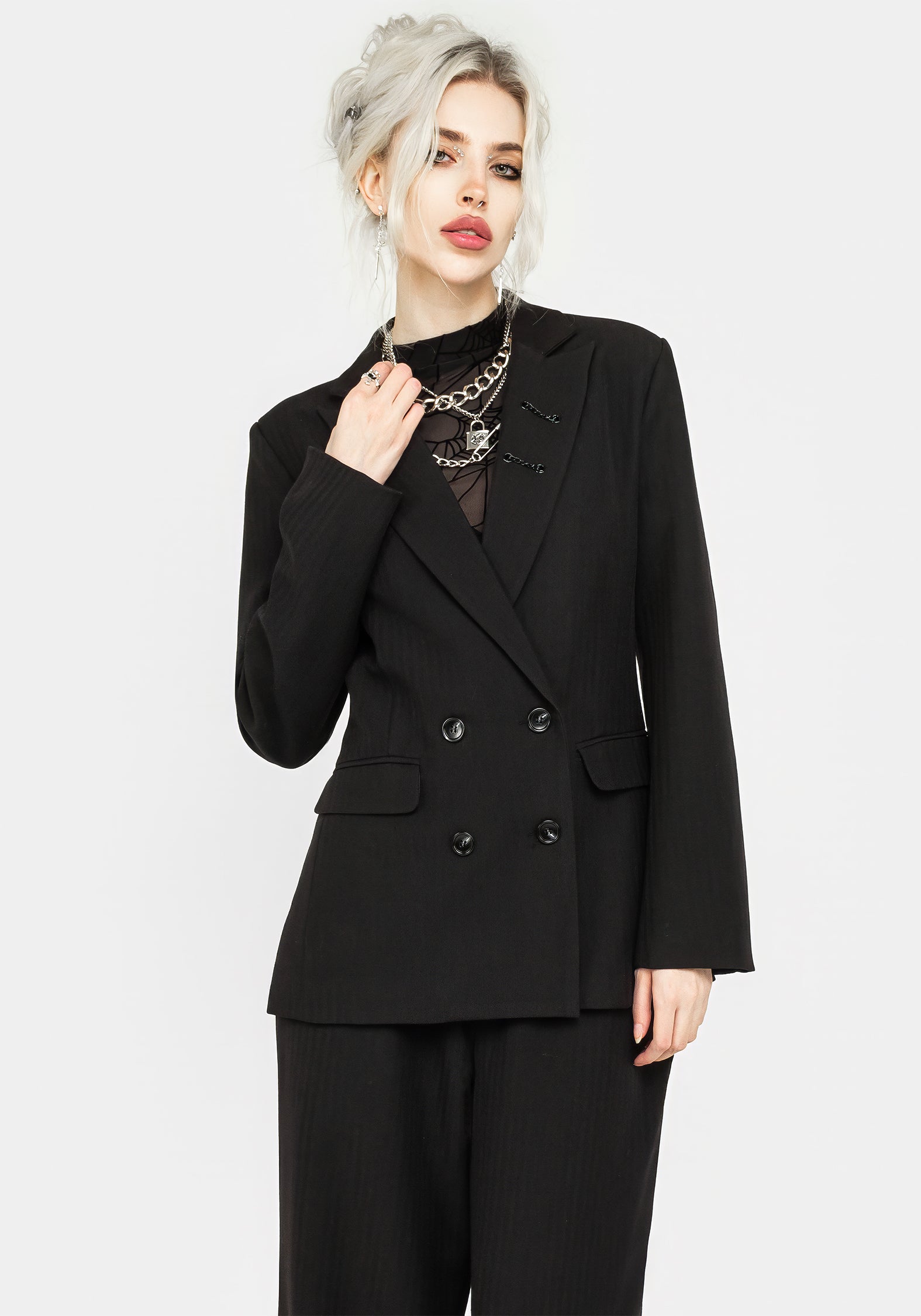 Juno Relaxed Chain Detail Blazer | Disturbia - Shop Women's Gothic ...
