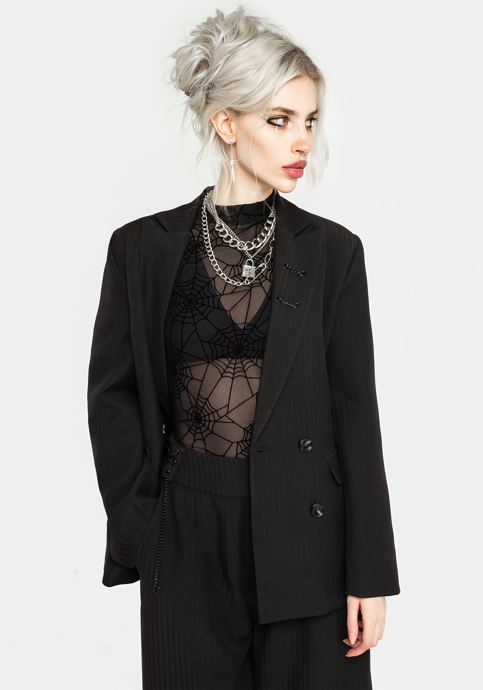 Juno Relaxed Chain Detail Blazer | Disturbia - Shop Women's Gothic ...