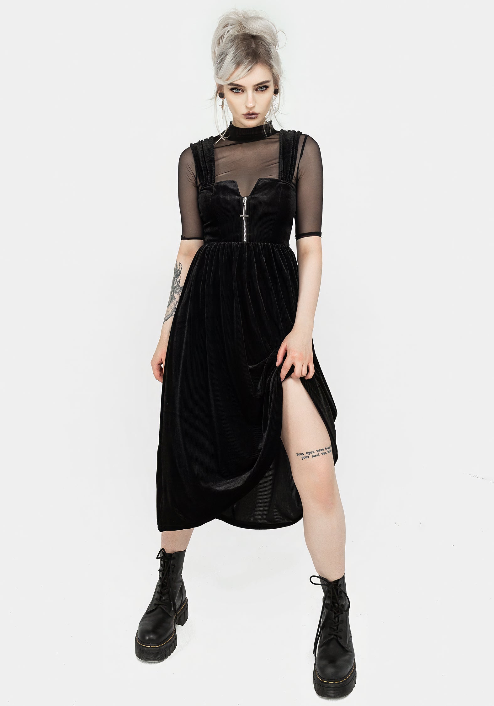 Heartless Zip Front Midi Dress | Disturbia - Shop Women's Gothic ...
