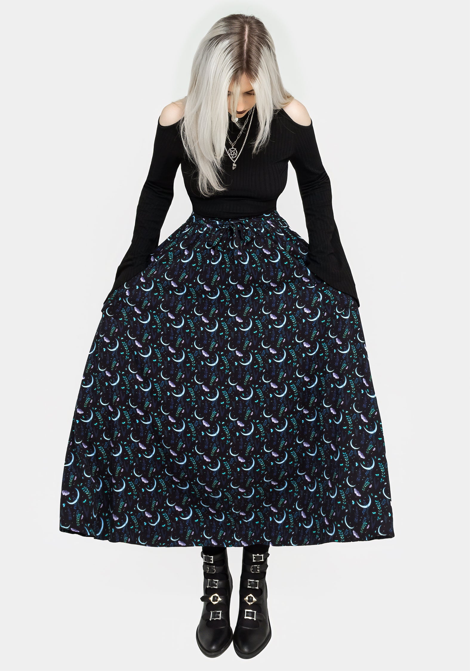 Diana Moon Moth Midaxi Skirt | Disturbia - Shop Women's Gothic ...
