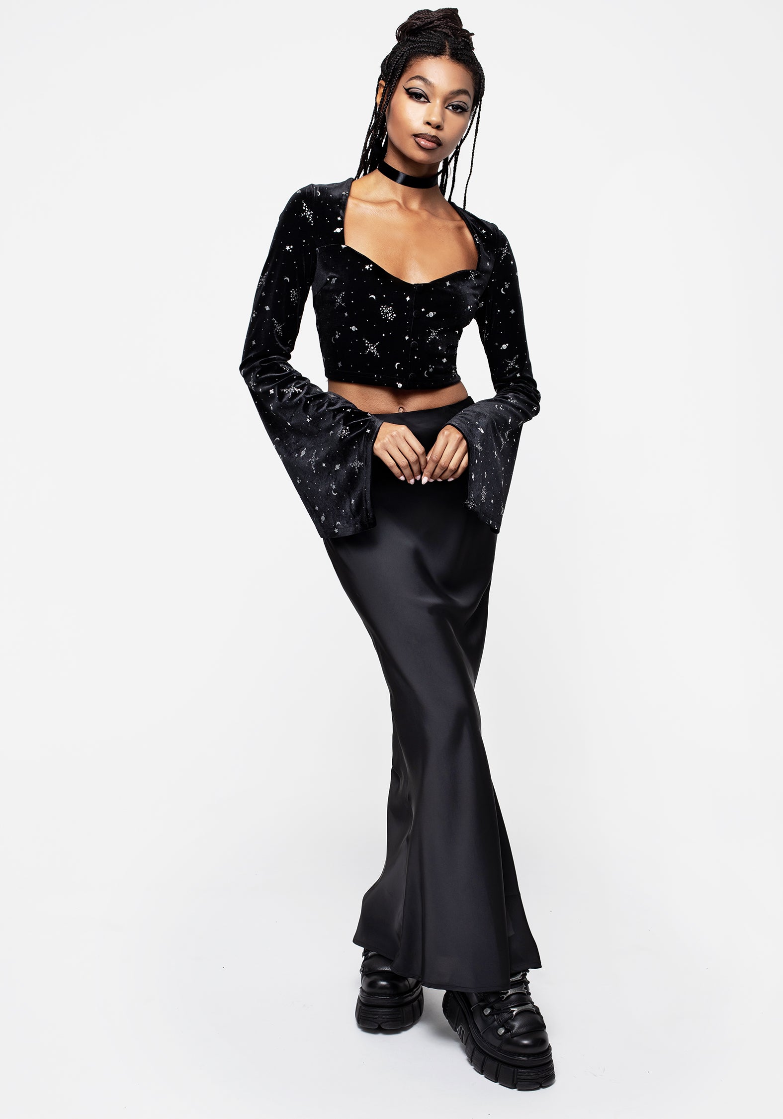 Veniri Velour Crop Top | Disturbia - Shop Women's Gothic, Alternative ...