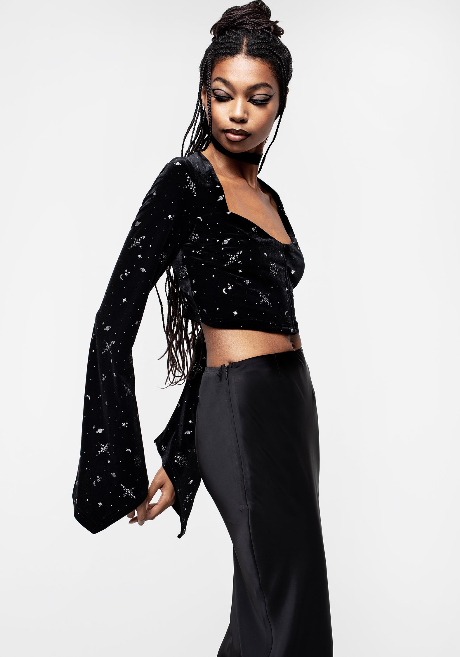 Veniri Velour Crop Top | Disturbia - Shop Women's Gothic, Alternative ...