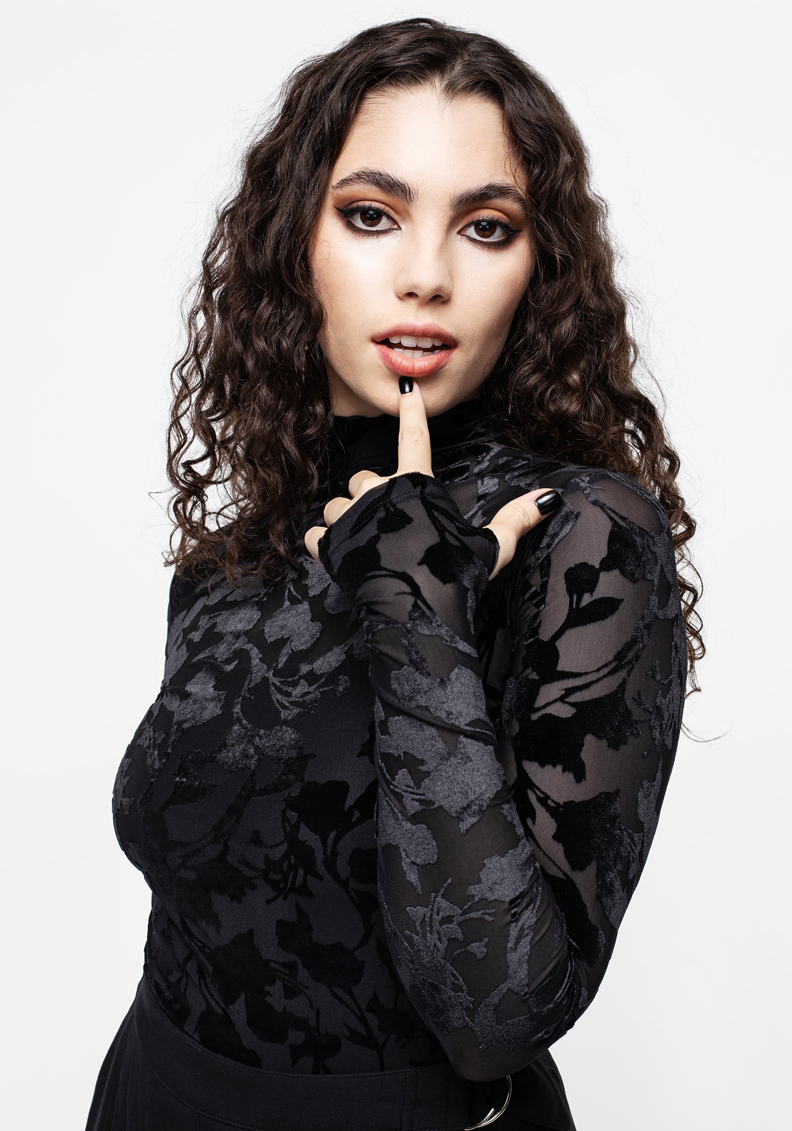 Ava Devoré High Neck Mesh Top | Disturbia - Shop Women's Gothic ...