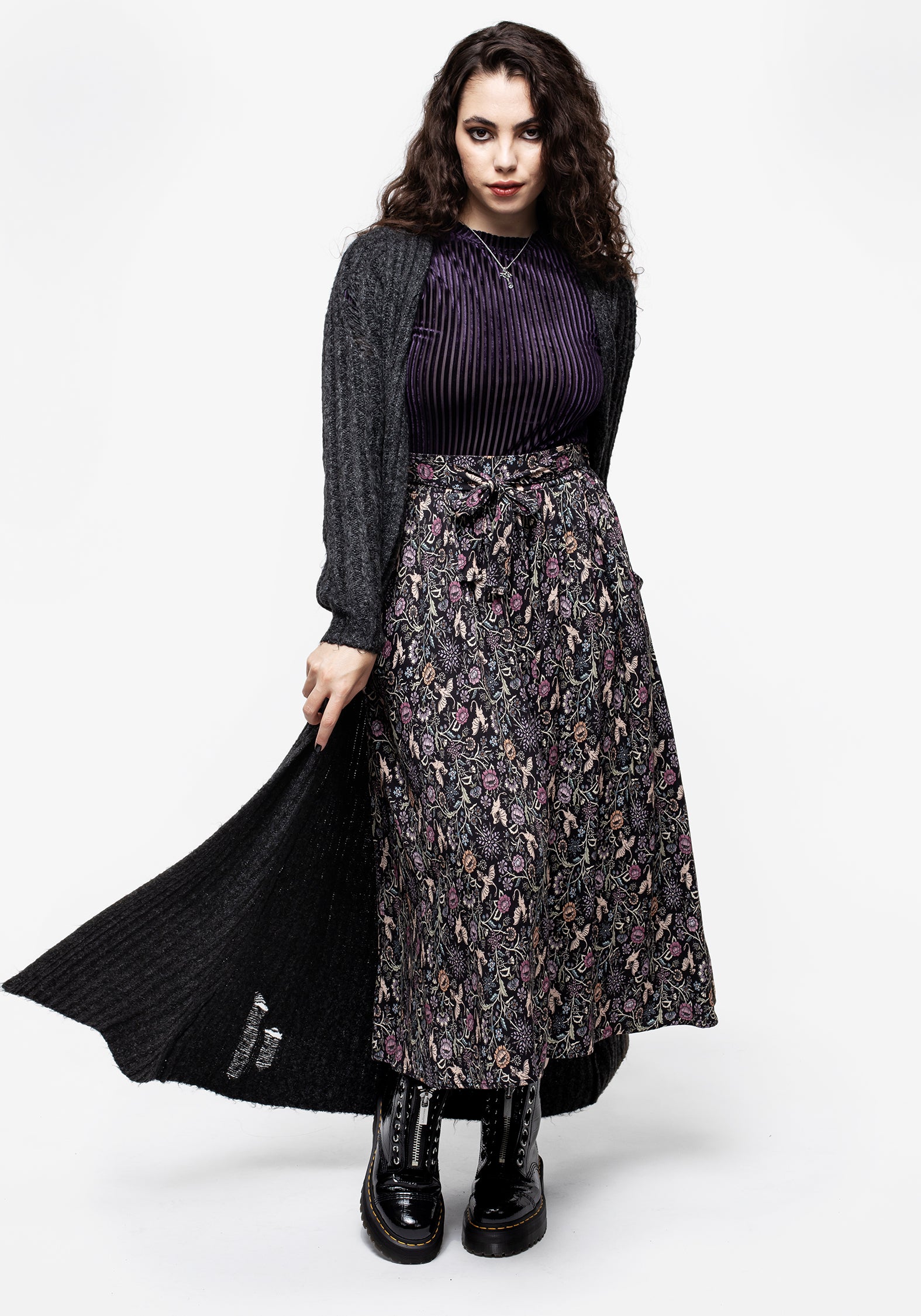Snapdragon Tie Detail Midi Skirt | Disturbia - Shop Women's Gothic ...