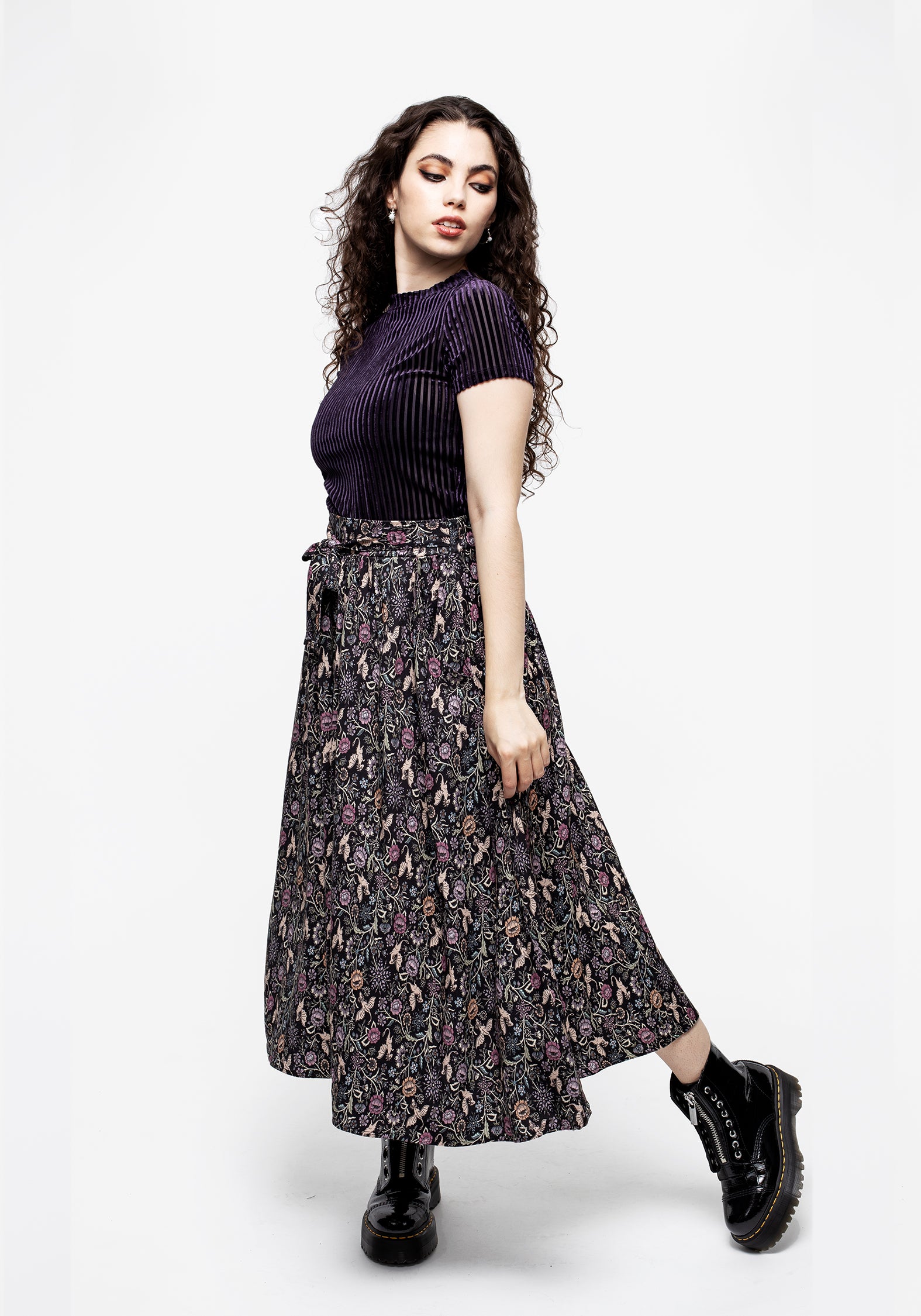 Snapdragon Tie Detail Midi Skirt | Disturbia - Shop Women's Gothic ...