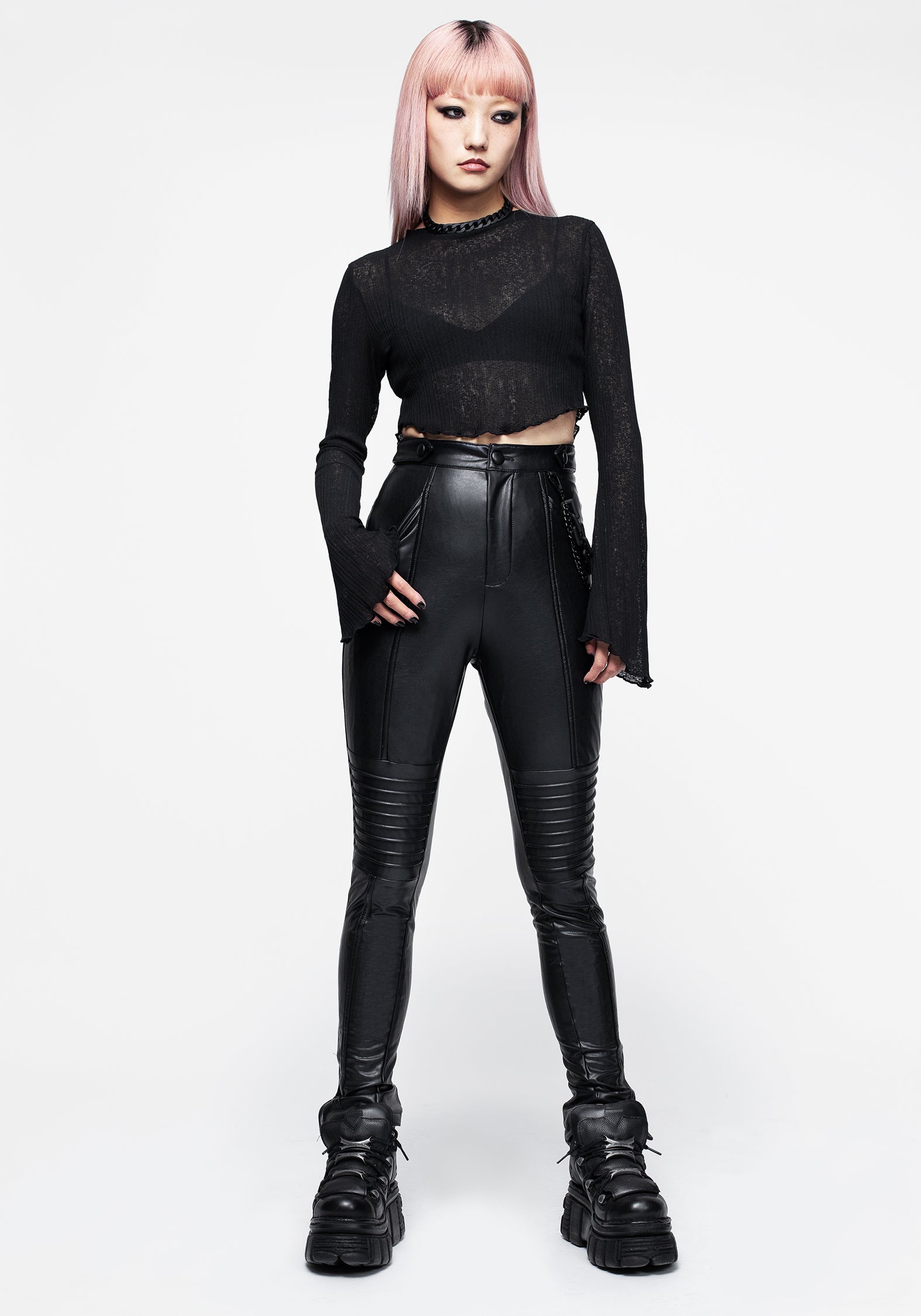 Outlaw PU Biker Chain Leggings | Disturbia - Shop Women's Gothic ...