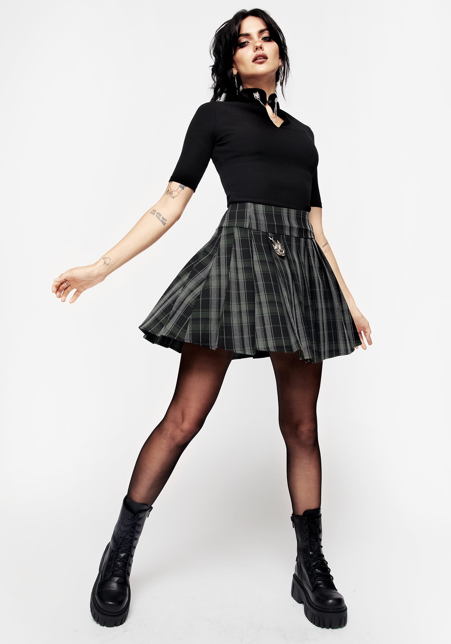 Fenrir Pleated Check Mini Skirt | Disturbia - Shop Women's Gothic ...