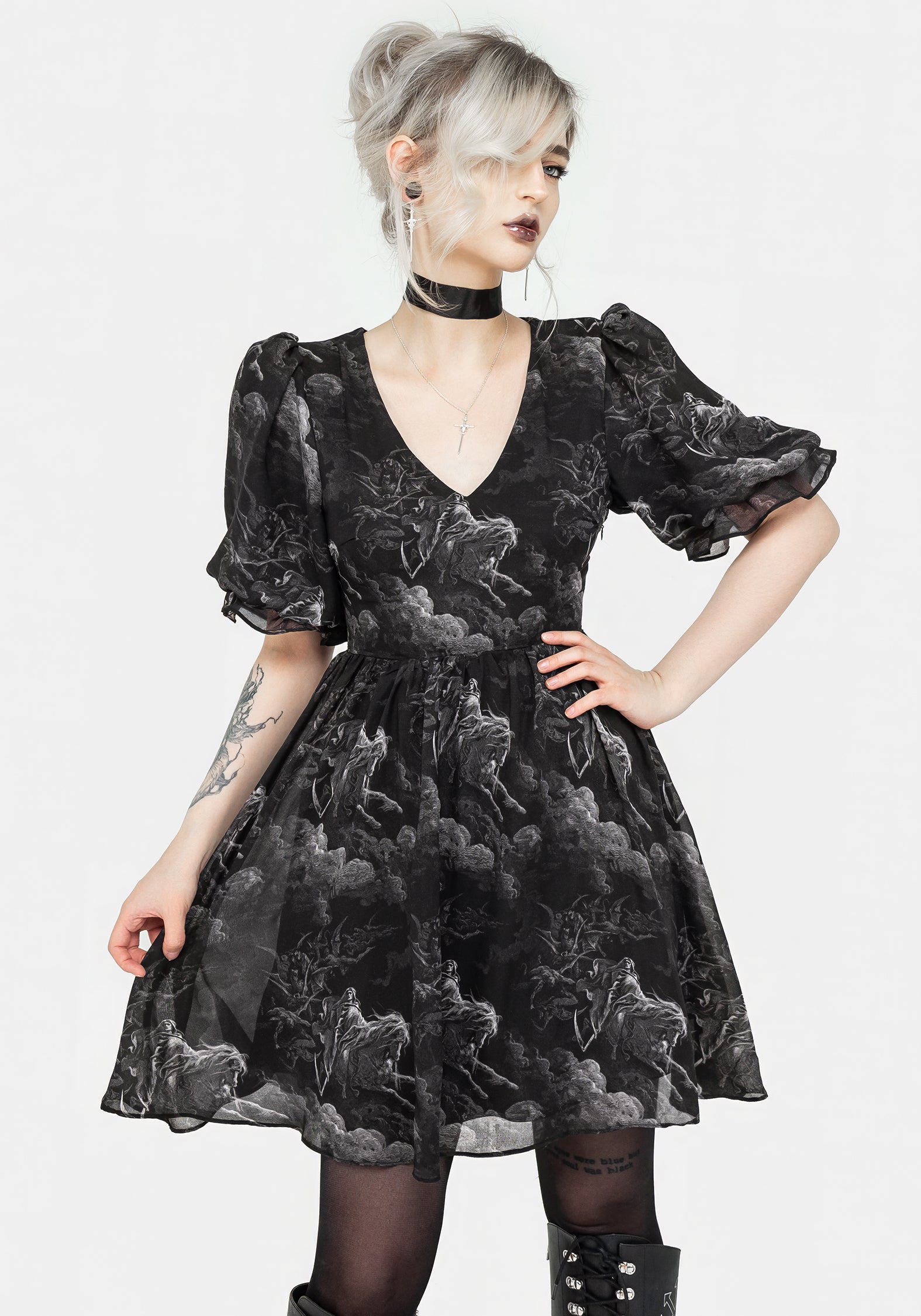 Revelation Chiffon Puff Sleeve Mini Dress | Disturbia - Shop Women's ...