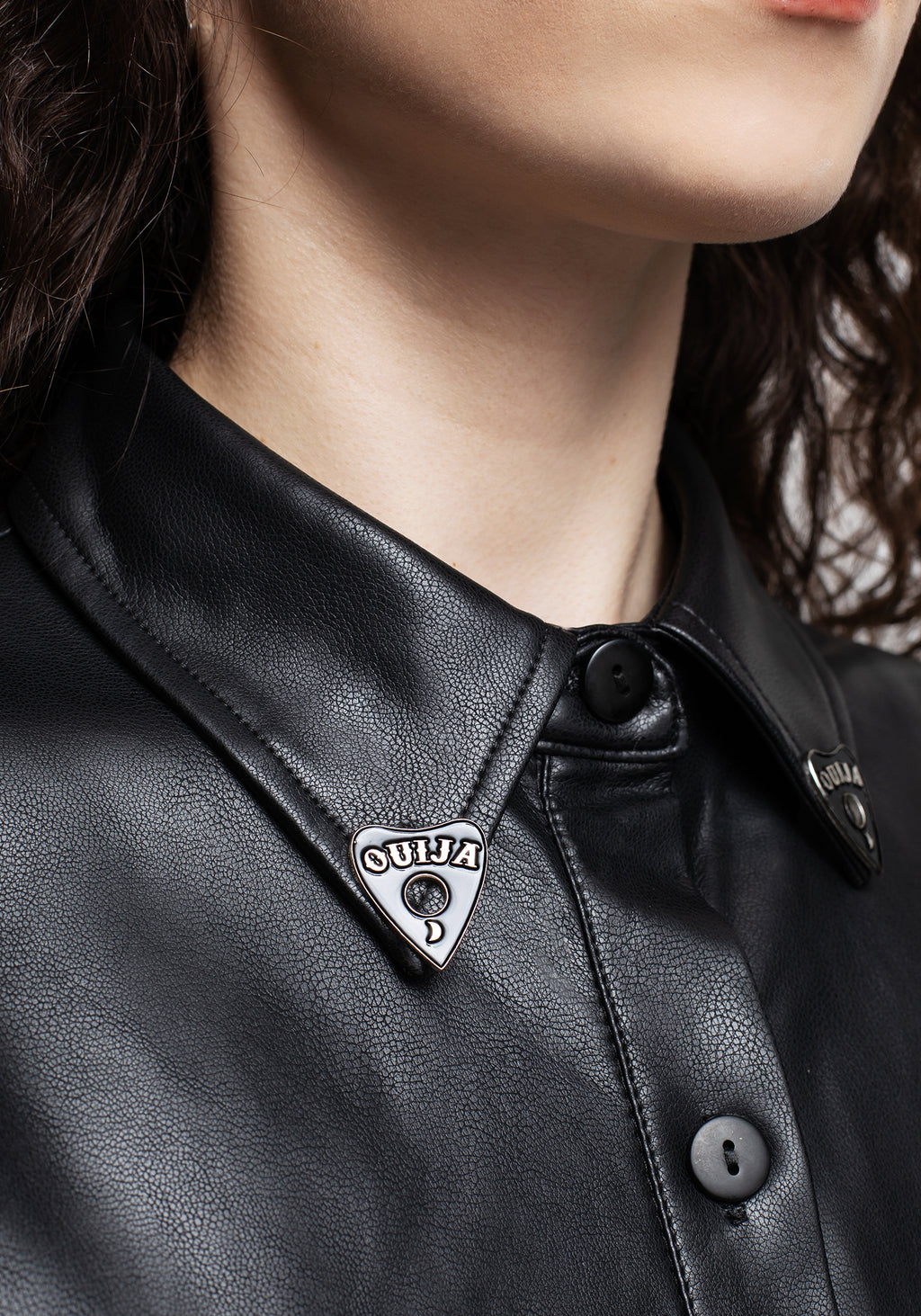 Sharon PU Mini Shirt Dress With Charm | Disturbia - Shop Women's Gothic ...