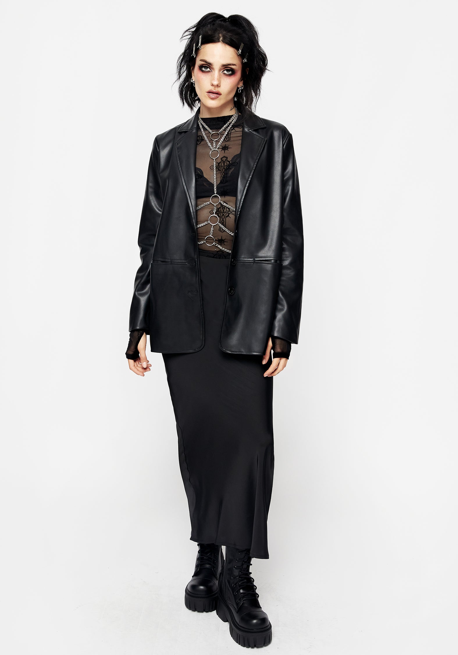 Oracle Faux Leather Blazer | Disturbia - Shop Women's Gothic ...