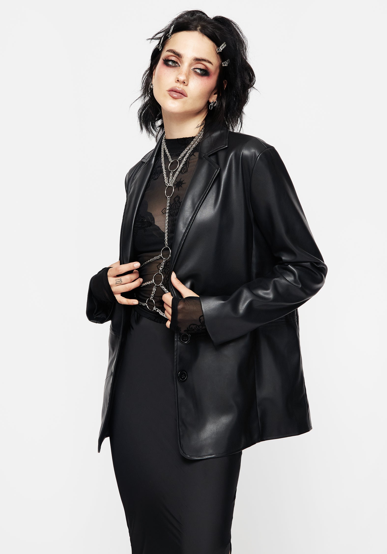 Oracle Faux Leather Blazer | Disturbia - Shop Women's Gothic ...