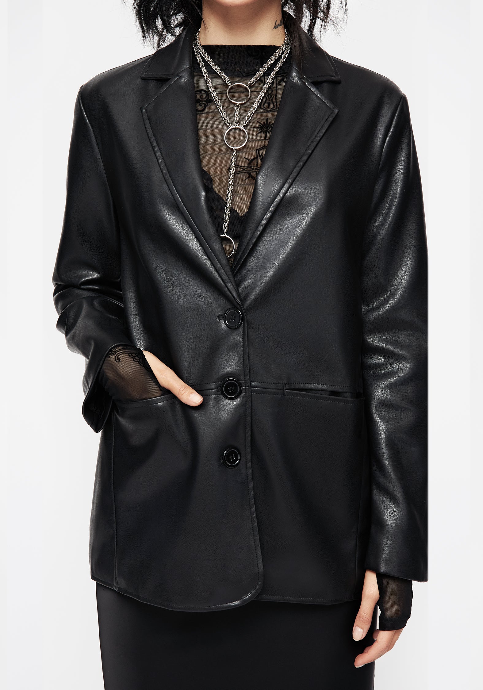 Oracle Faux Leather Blazer | Disturbia - Shop Women's Gothic ...