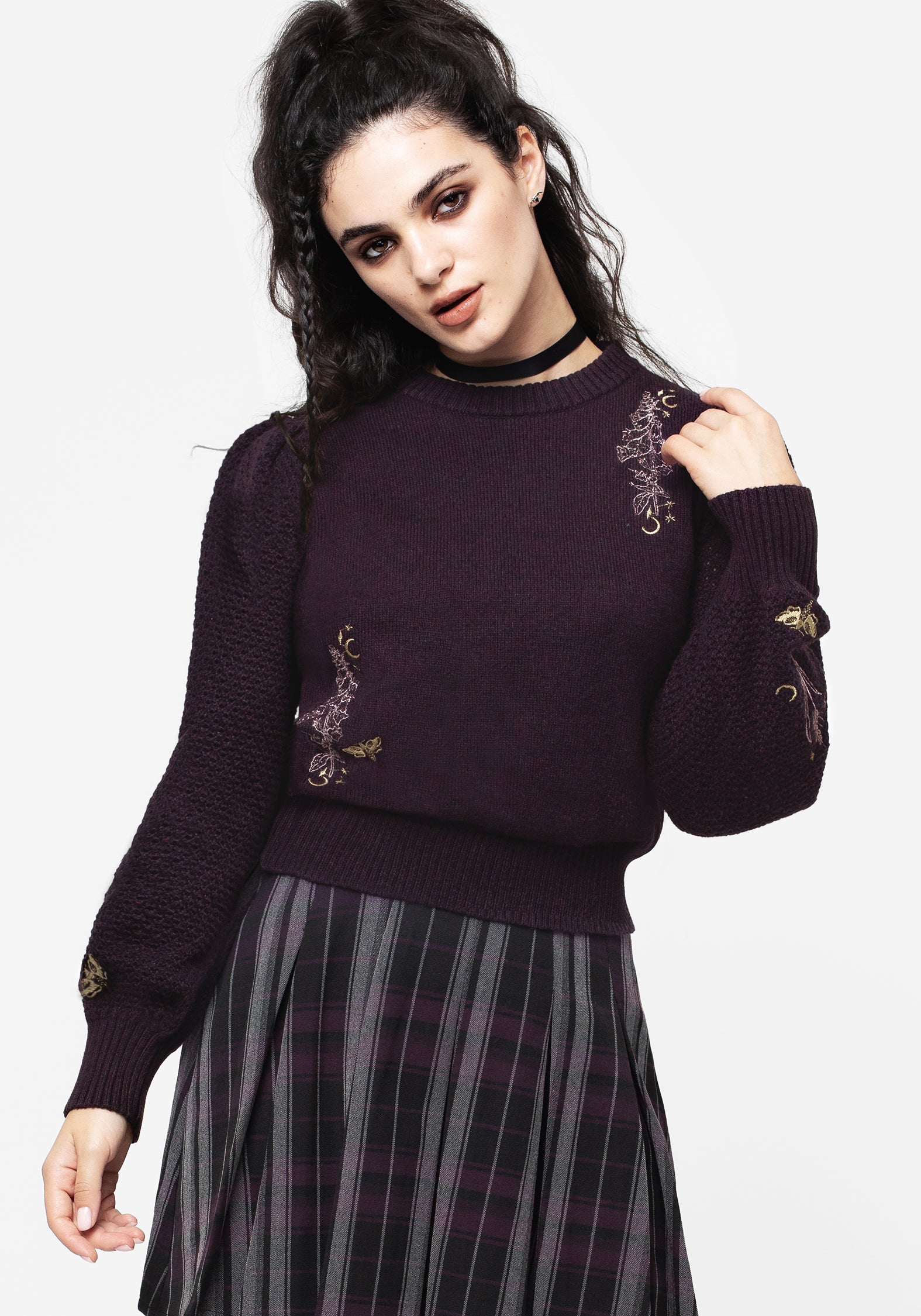Foxglove Embroidered Knit Sweater | Disturbia - Shop Women's Gothic ...