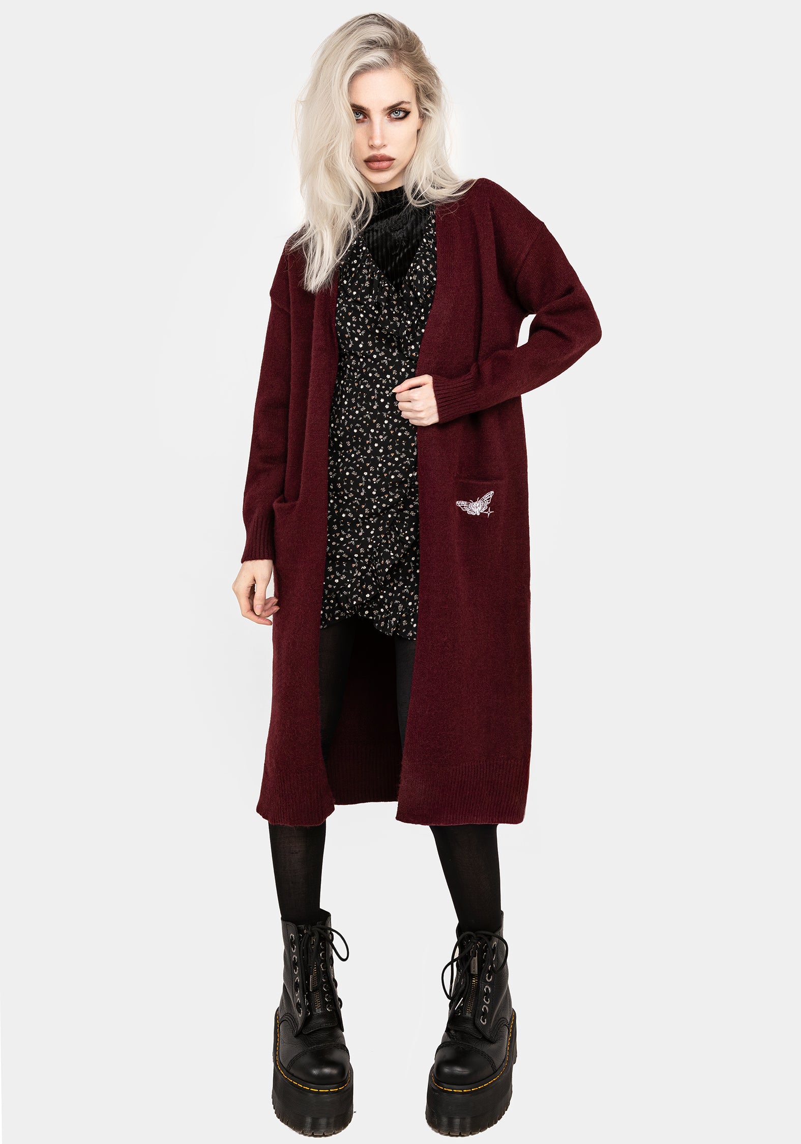 Rosamoth Embroidered Knit Longline Cardigan | Disturbia - Shop Women's ...