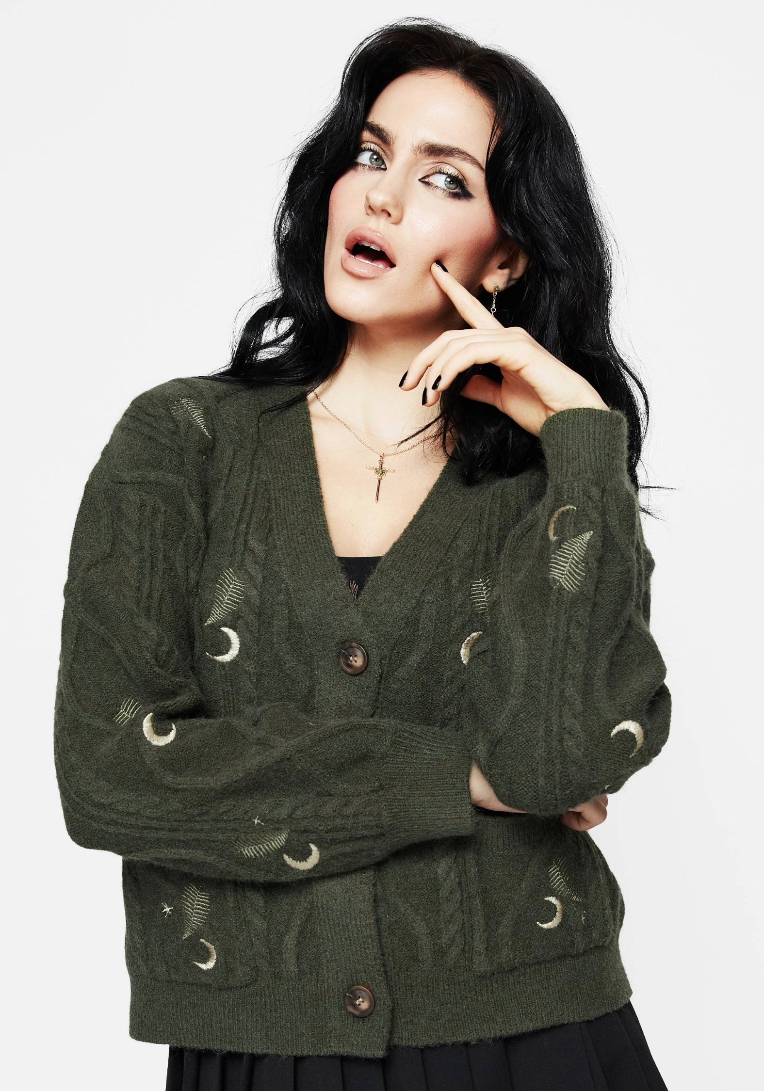 Dianne Embroidered Cable Knit Cardigan | Disturbia - Shop Women's ...