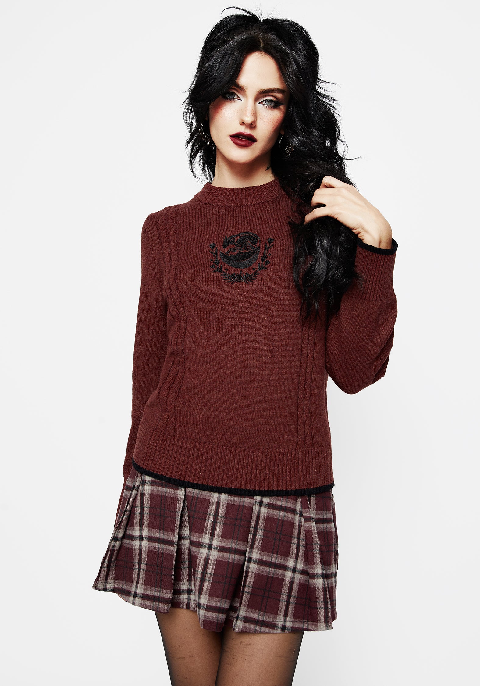 Foxfire Embroidered Cable Knit Sweater | Disturbia - Shop Women's ...
