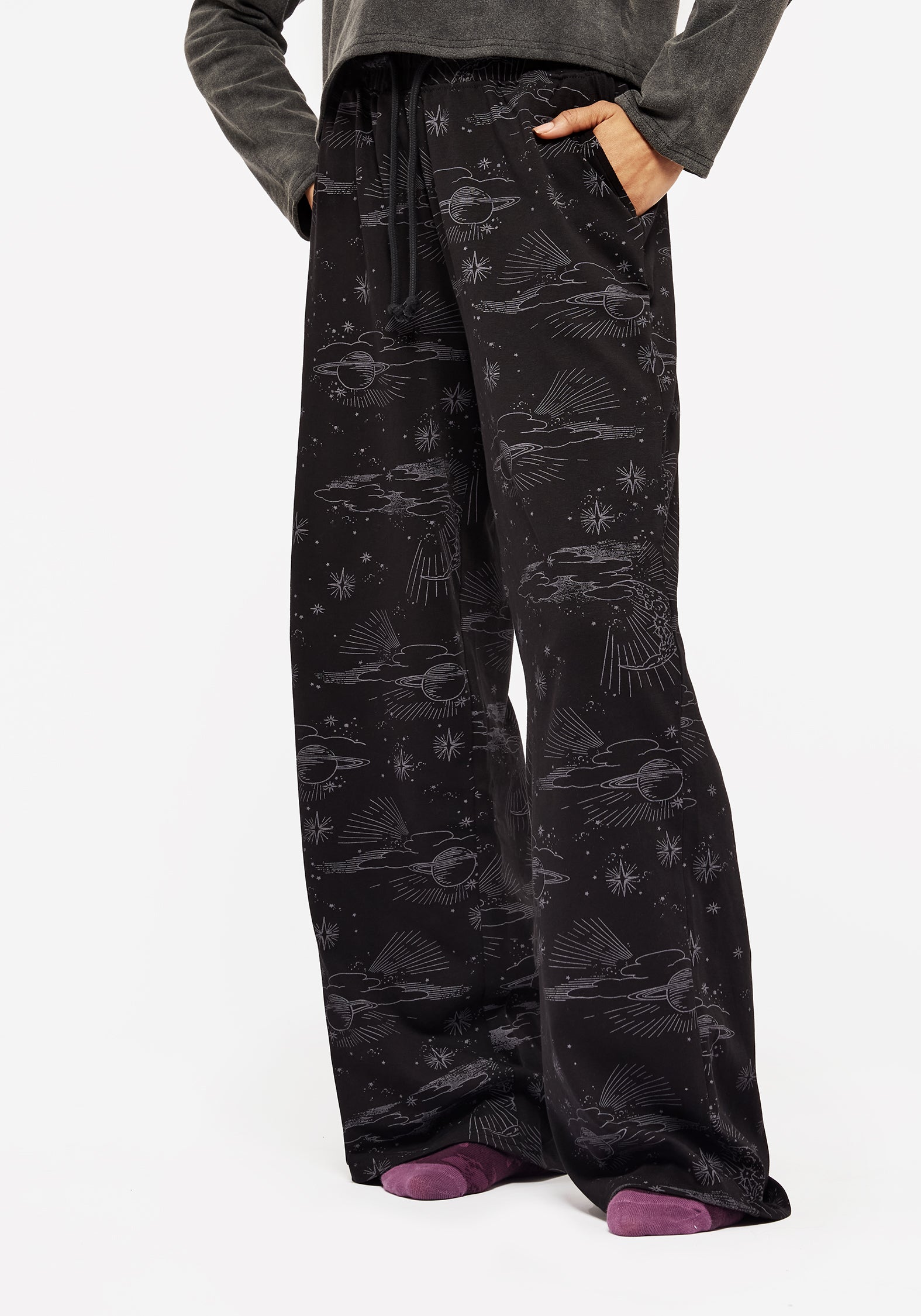 Cosmic Wide Leg Pyjama Bottoms | Disturbia - Shop Women's Gothic ...