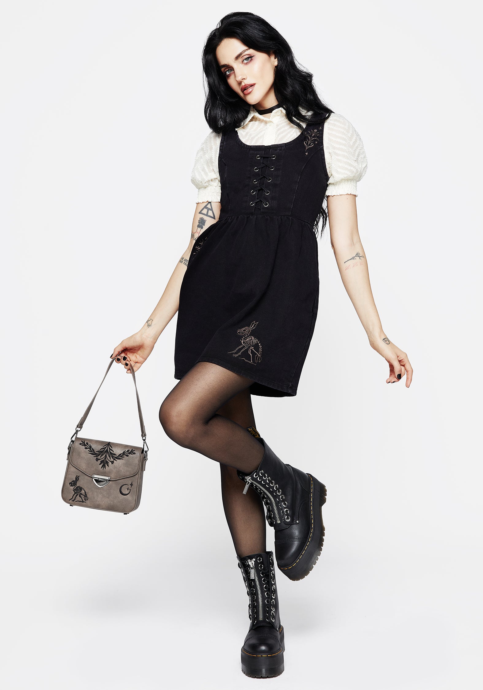 Hester Embroidered Lace Up Corset Mini Dress | Disturbia - Shop Women's ...