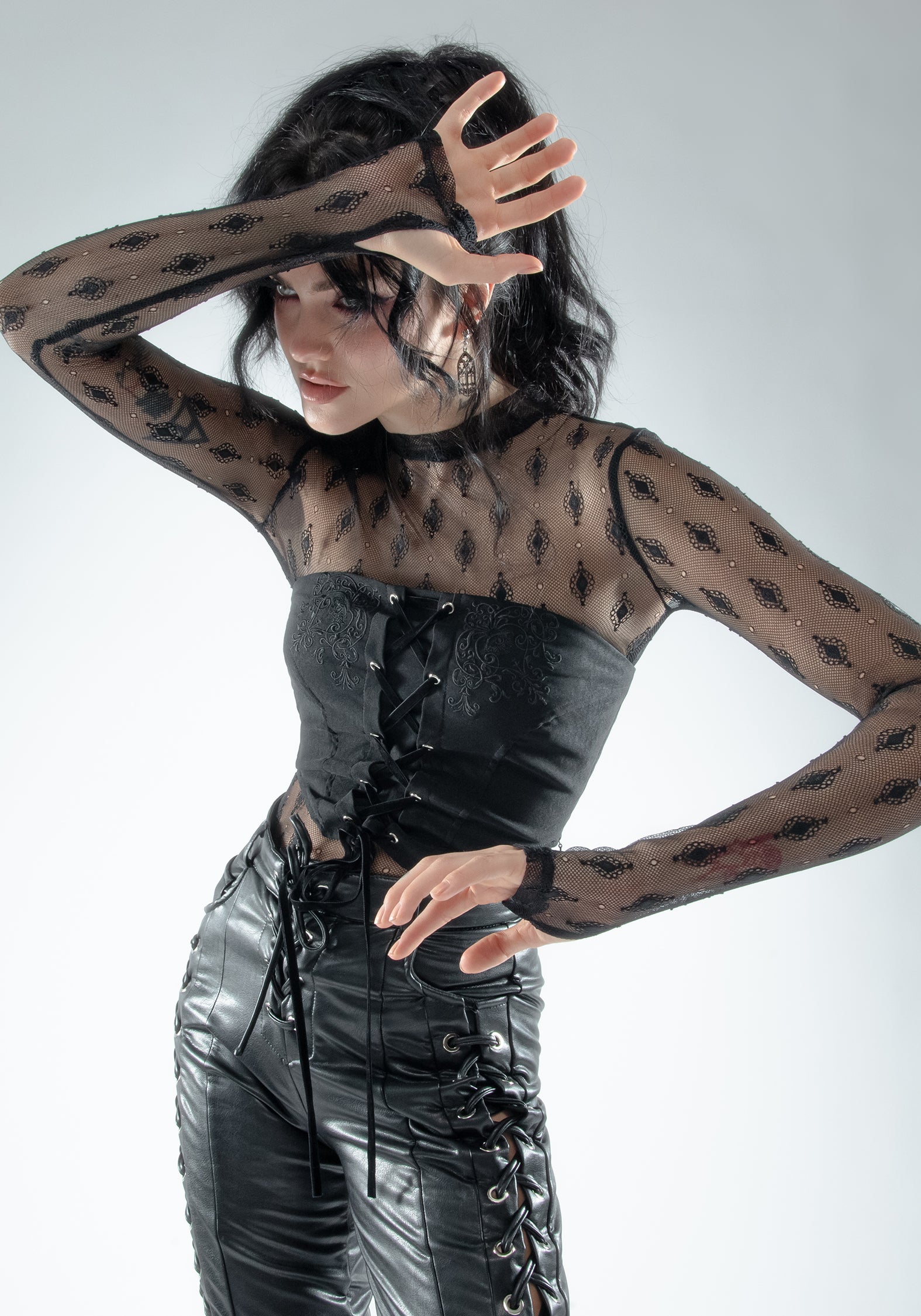 Essendi Long Sleeve Mesh Top | Disturbia - Shop Women's Gothic ...