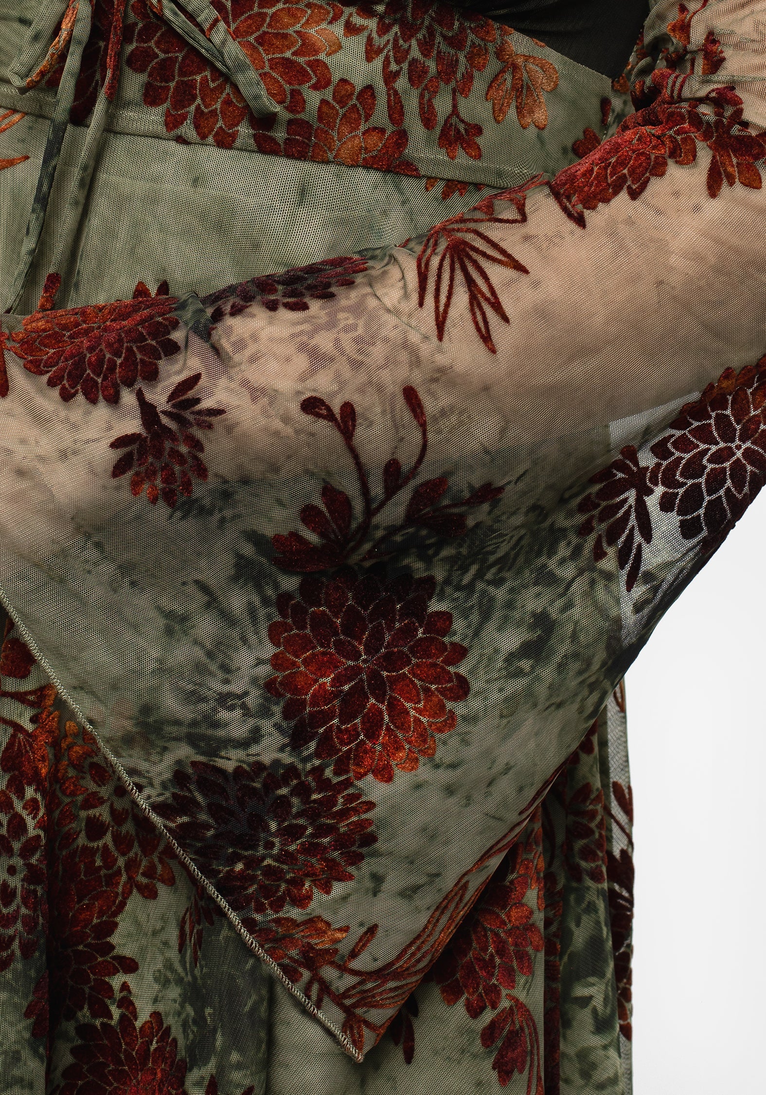 Rosaleigh Flock Velour Mesh Flare Sleeve Mini Dress | Disturbia - Shop ...