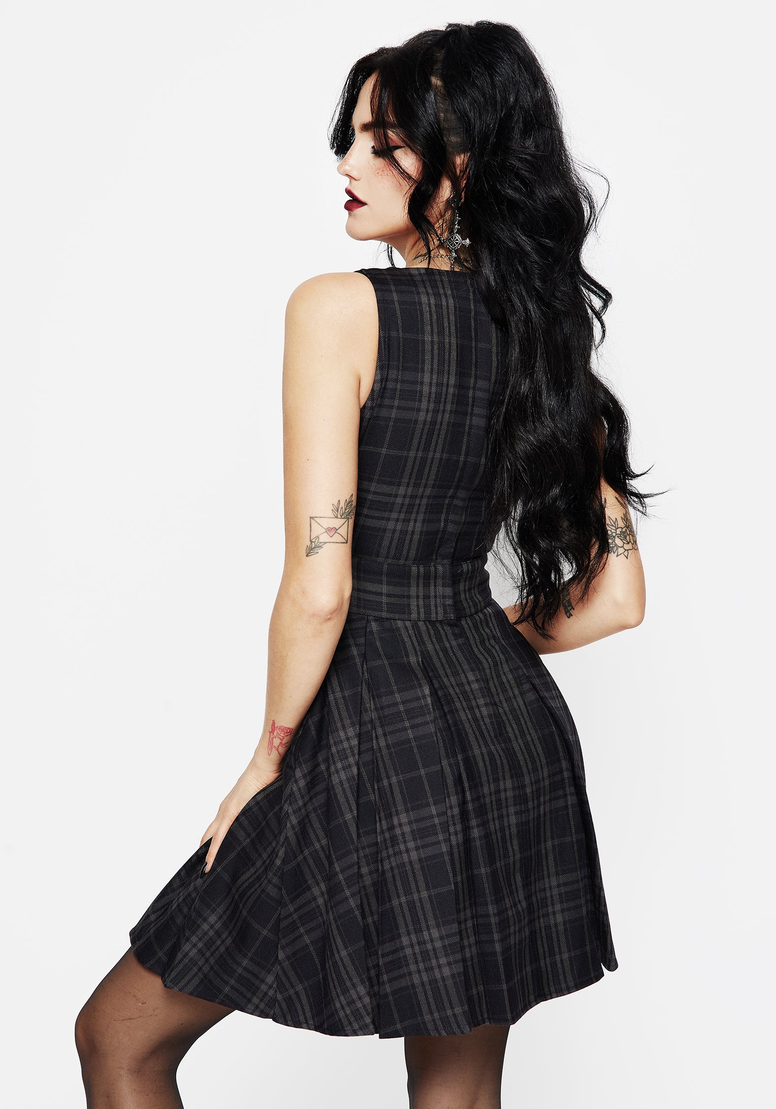 Reckless Check Mini Pinafore Dress | Disturbia - Shop Women's Gothic ...