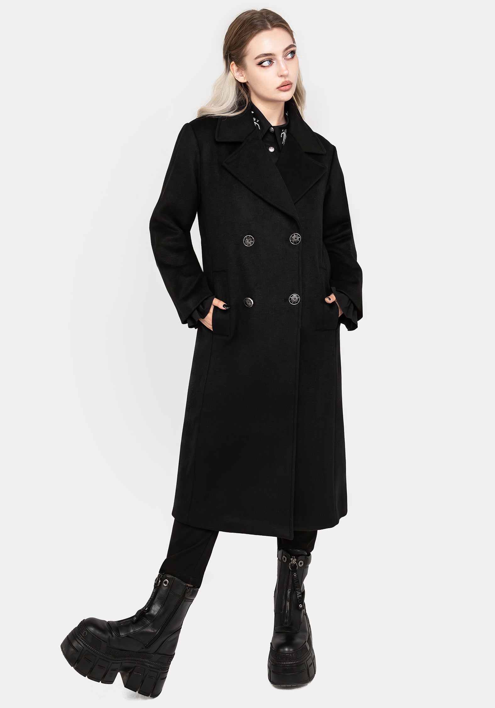 Theia Double Breasted Longline Wool Blend Coat | Disturbia - Shop Women ...