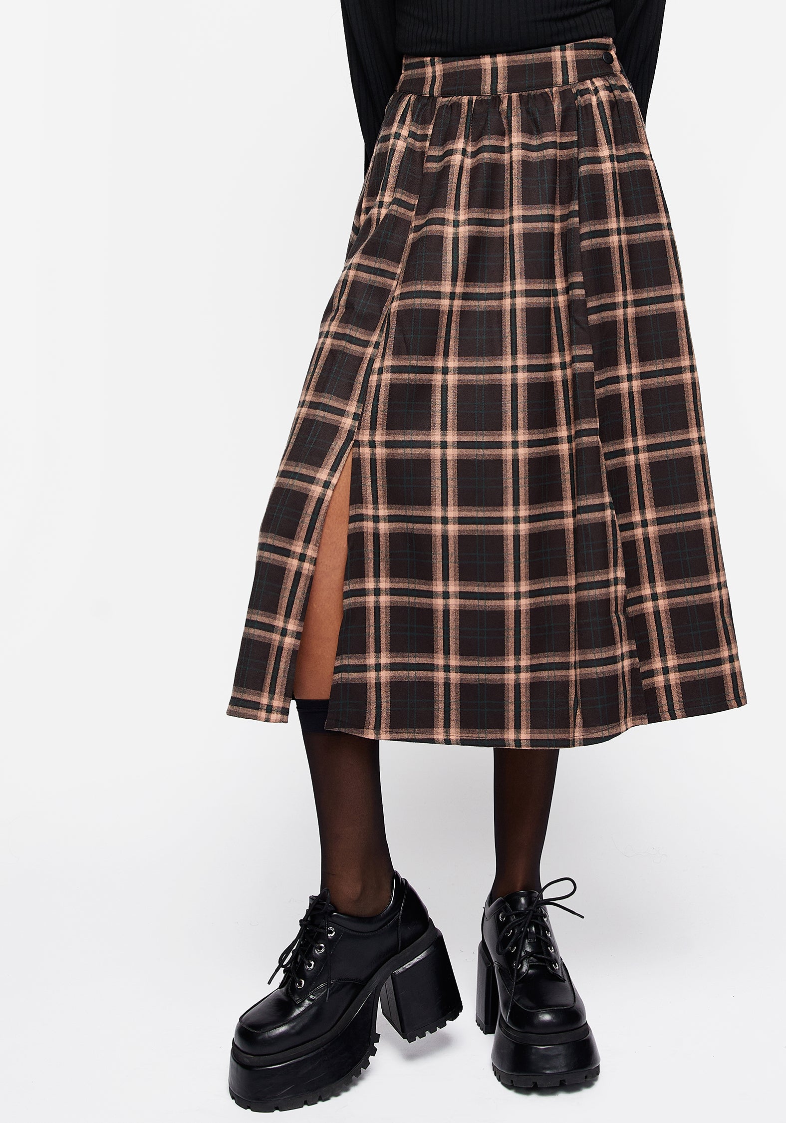 Ambrose Check Midi Skirt | Disturbia - Shop Women's Gothic, Alternative ...