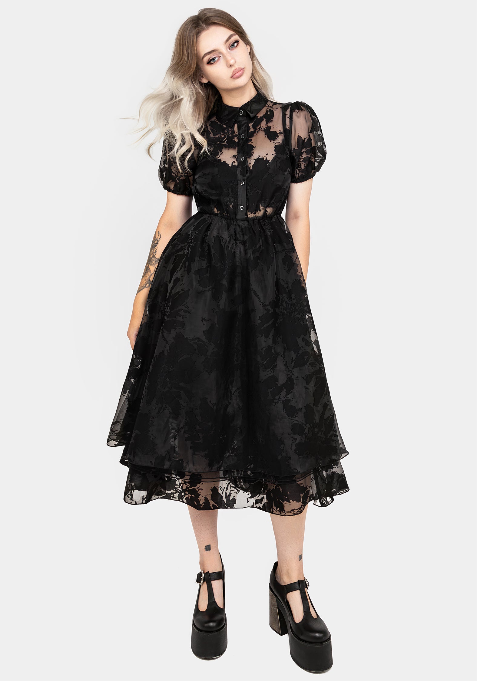 Spectre Layered Midi Shirt Dress | Disturbia - Shop Women's Gothic ...