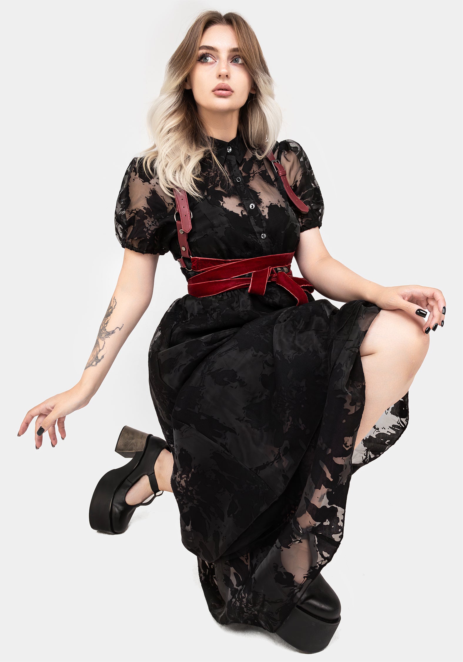 Spectre Layered Midi Shirt Dress | Disturbia - Shop Women's Gothic ...