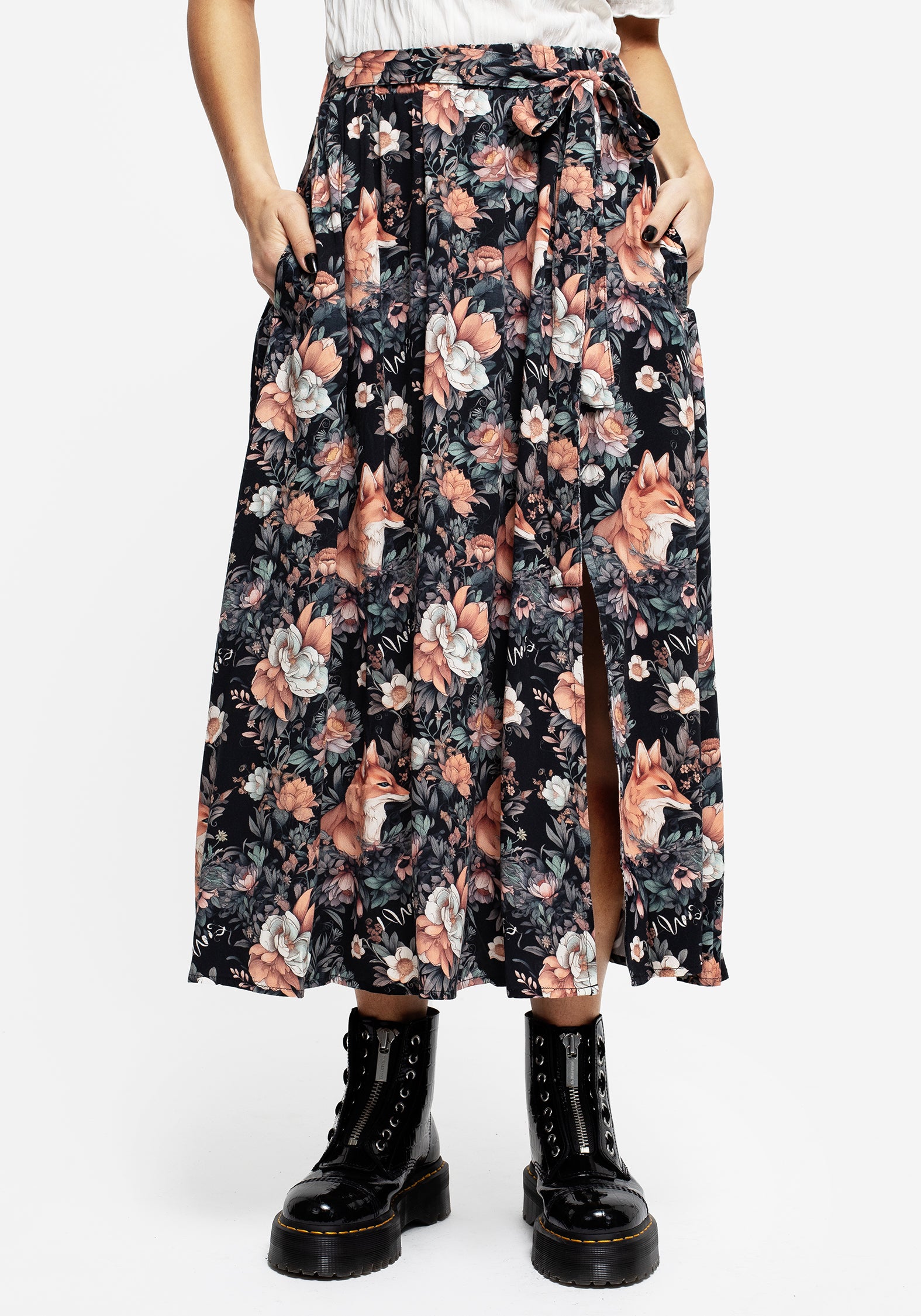 Reynard Fox Floral Print Midi Skirt | Disturbia - Shop Women's Gothic ...