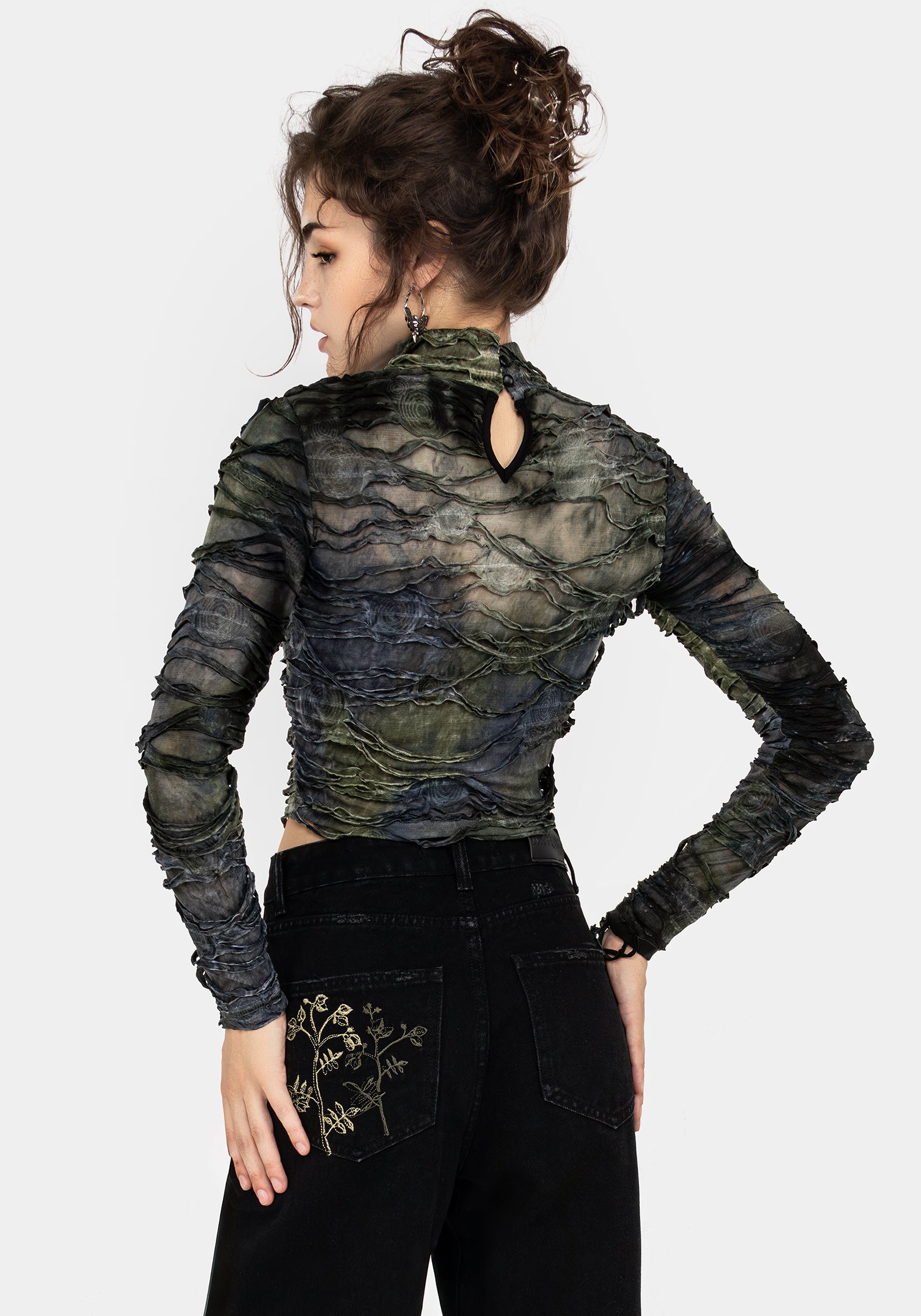 Chlorella Distressed Long Sleeve Top | Disturbia - Shop Women's Gothic ...
