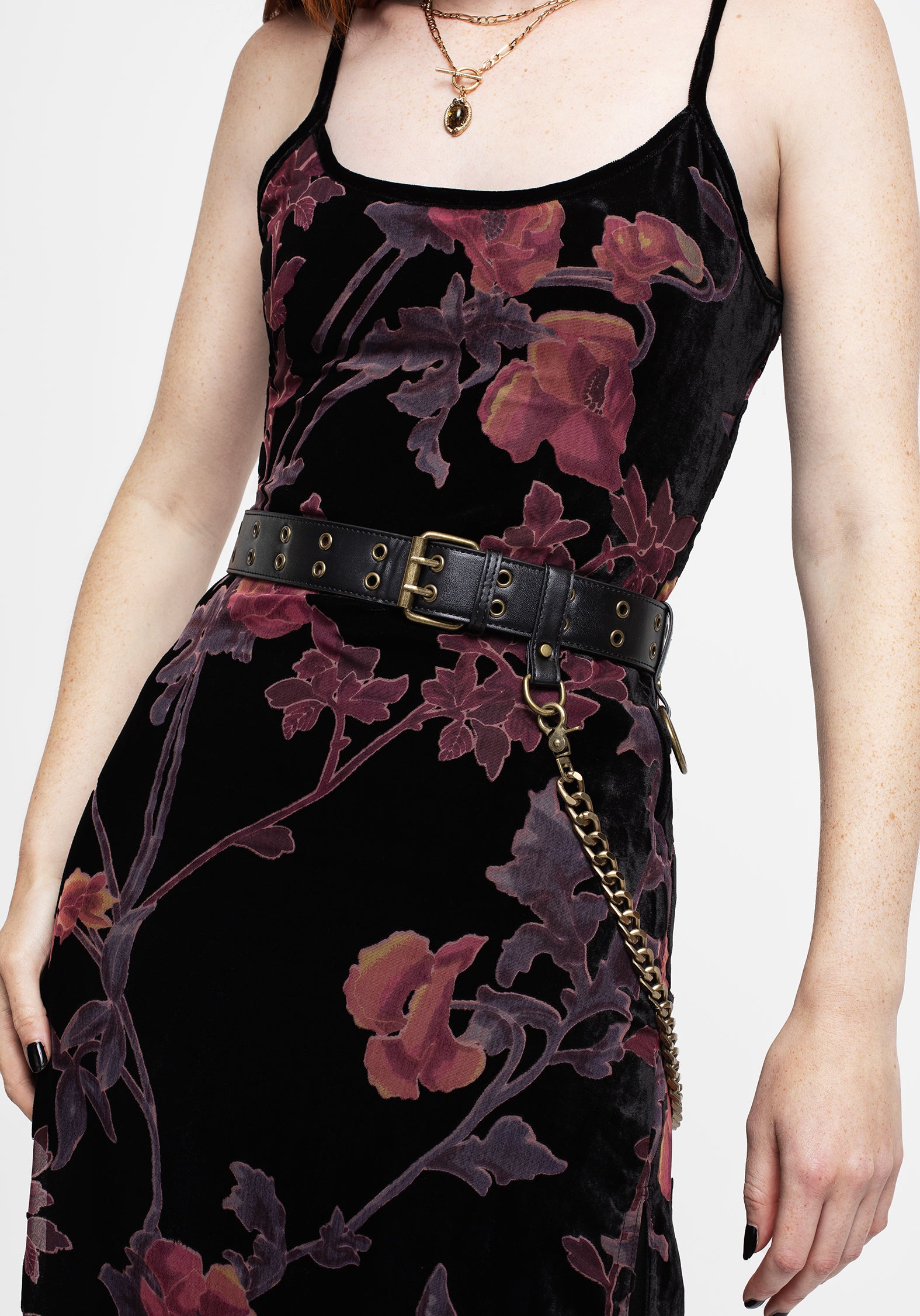 Fury Double Eyelet Chain Belt - Brass | Disturbia - Shop Women's Gothic ...