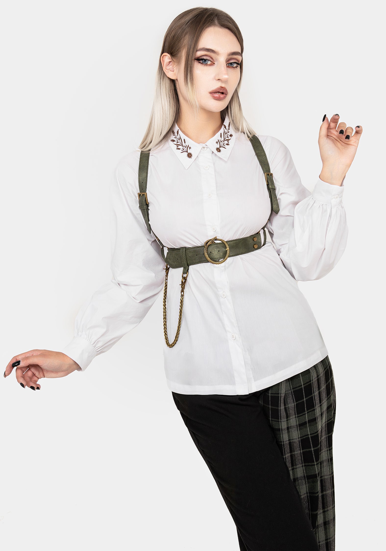 Kaliya Snake Chain Harness - Green | Disturbia - Shop Women's Gothic ...