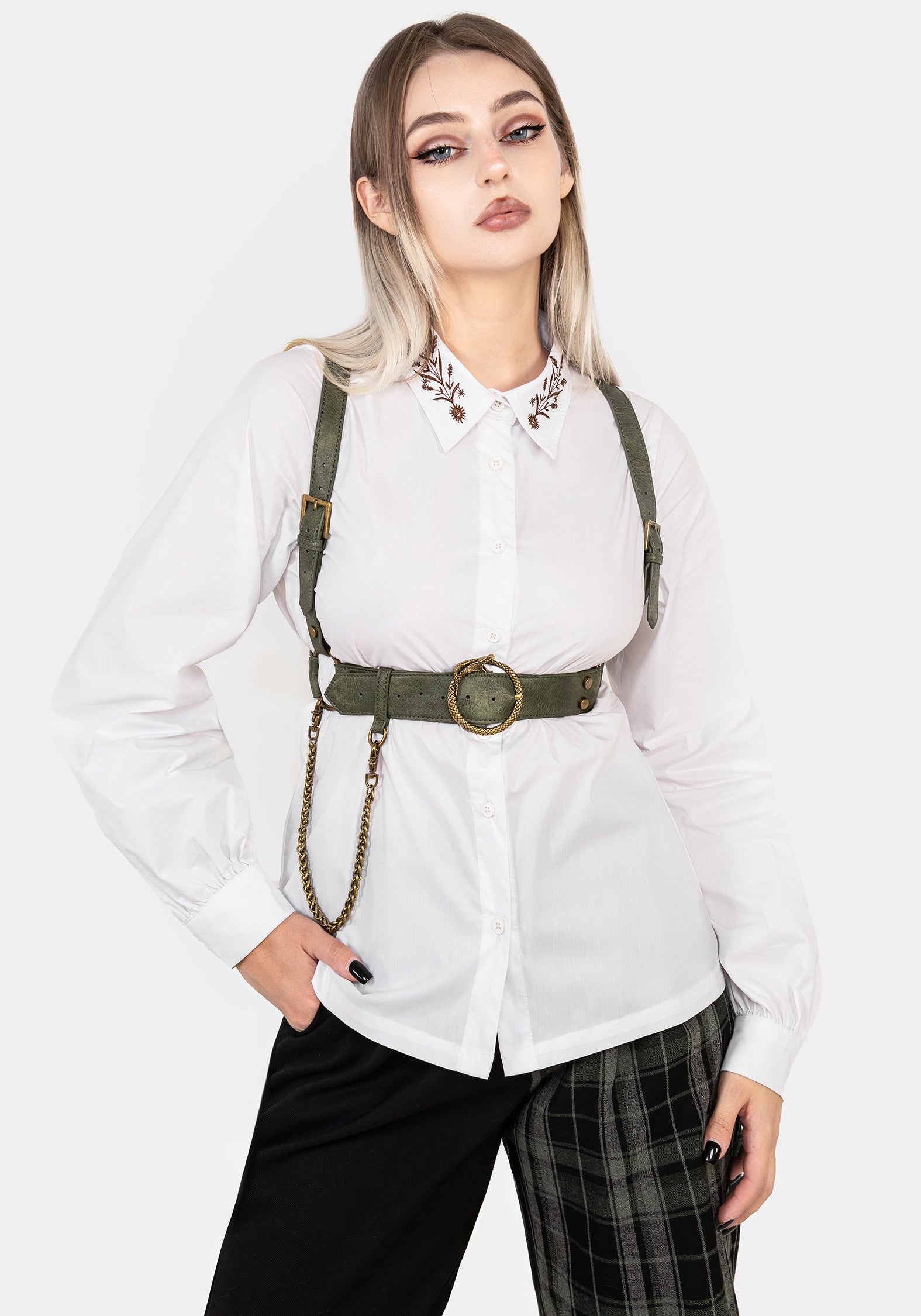 Kaliya Snake Chain Harness - Green | Disturbia - Shop Women's Gothic ...