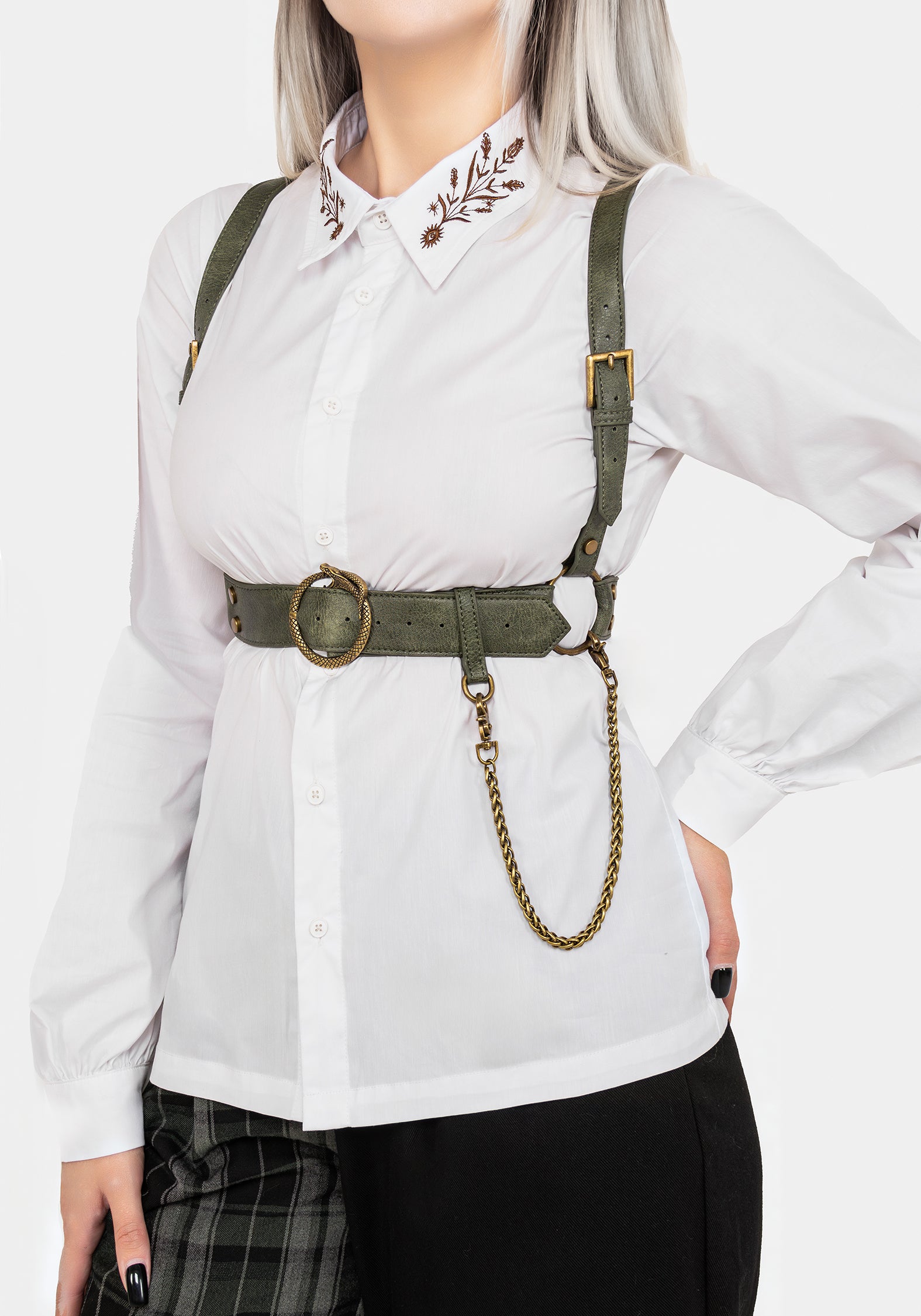 Kaliya Snake Chain Harness - Green | Disturbia - Shop Women's Gothic ...