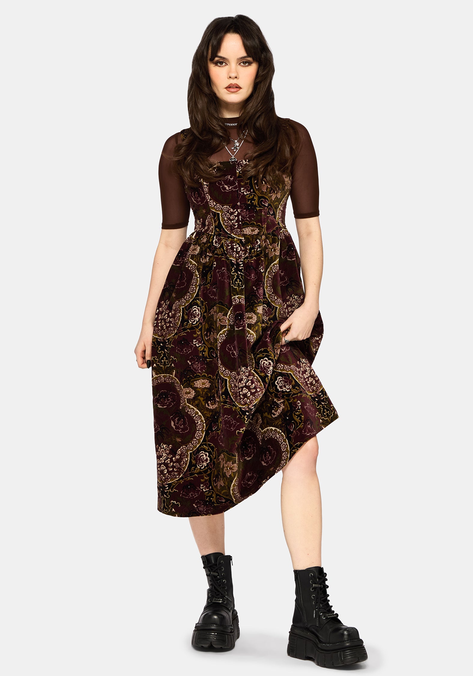 Effie Baroque Corset Bodice Midi Dress – Disturbia