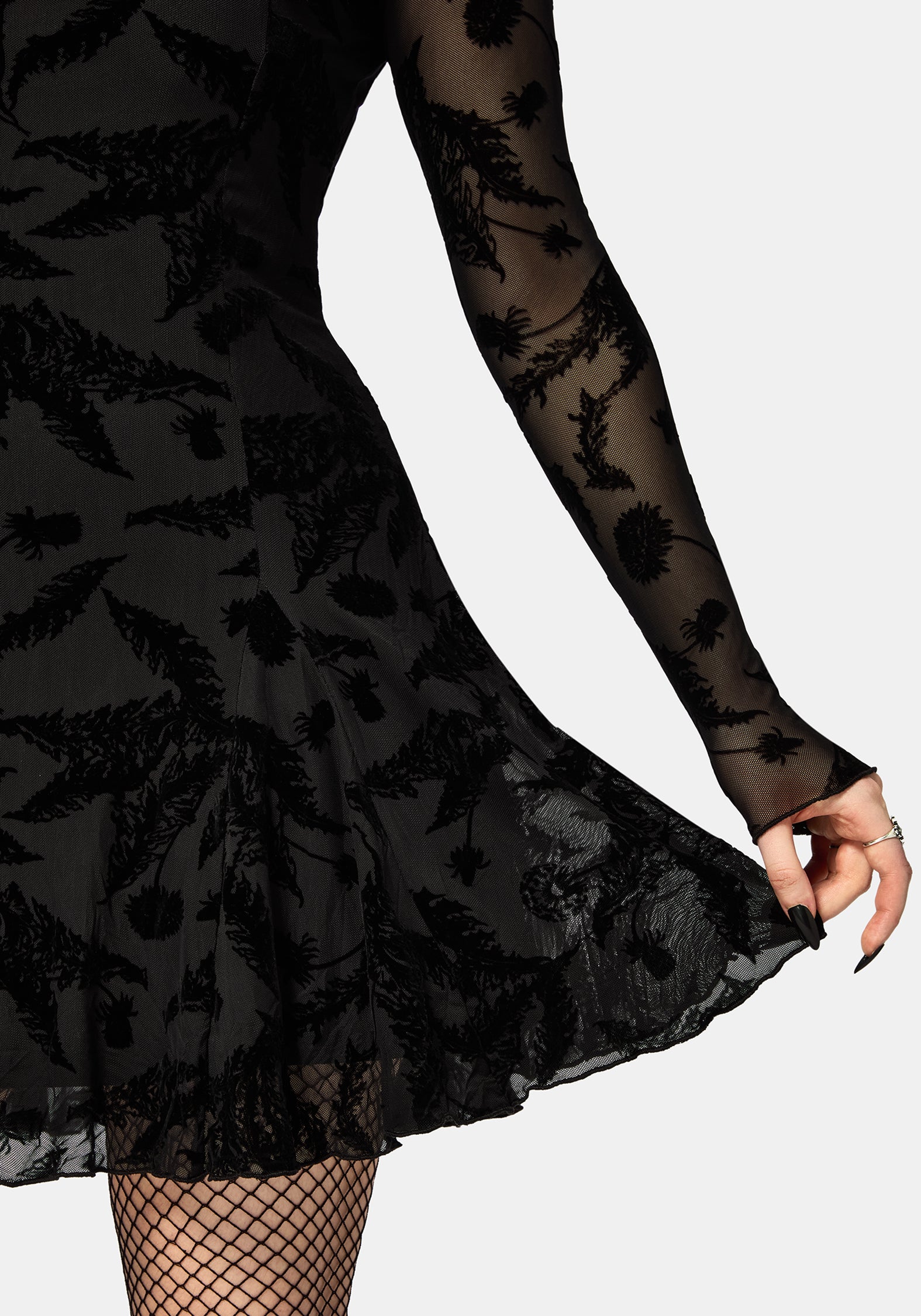 Cimora Dandelion Flocked Mesh Mini Dress – Disturbia