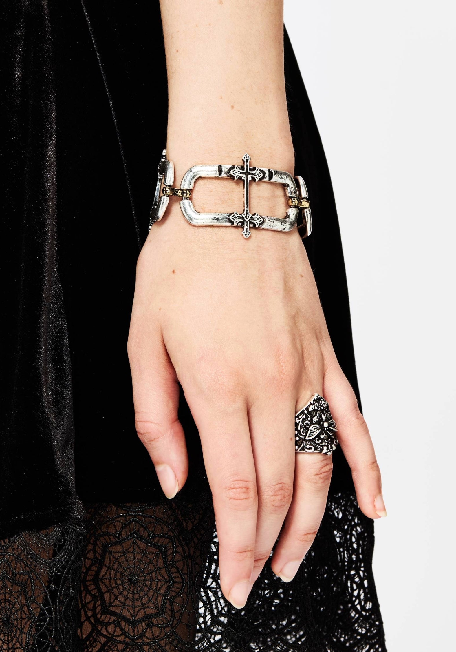 Electra Cross Link Chain Bracelet | Disturbia - Shop Women's Gothic ...