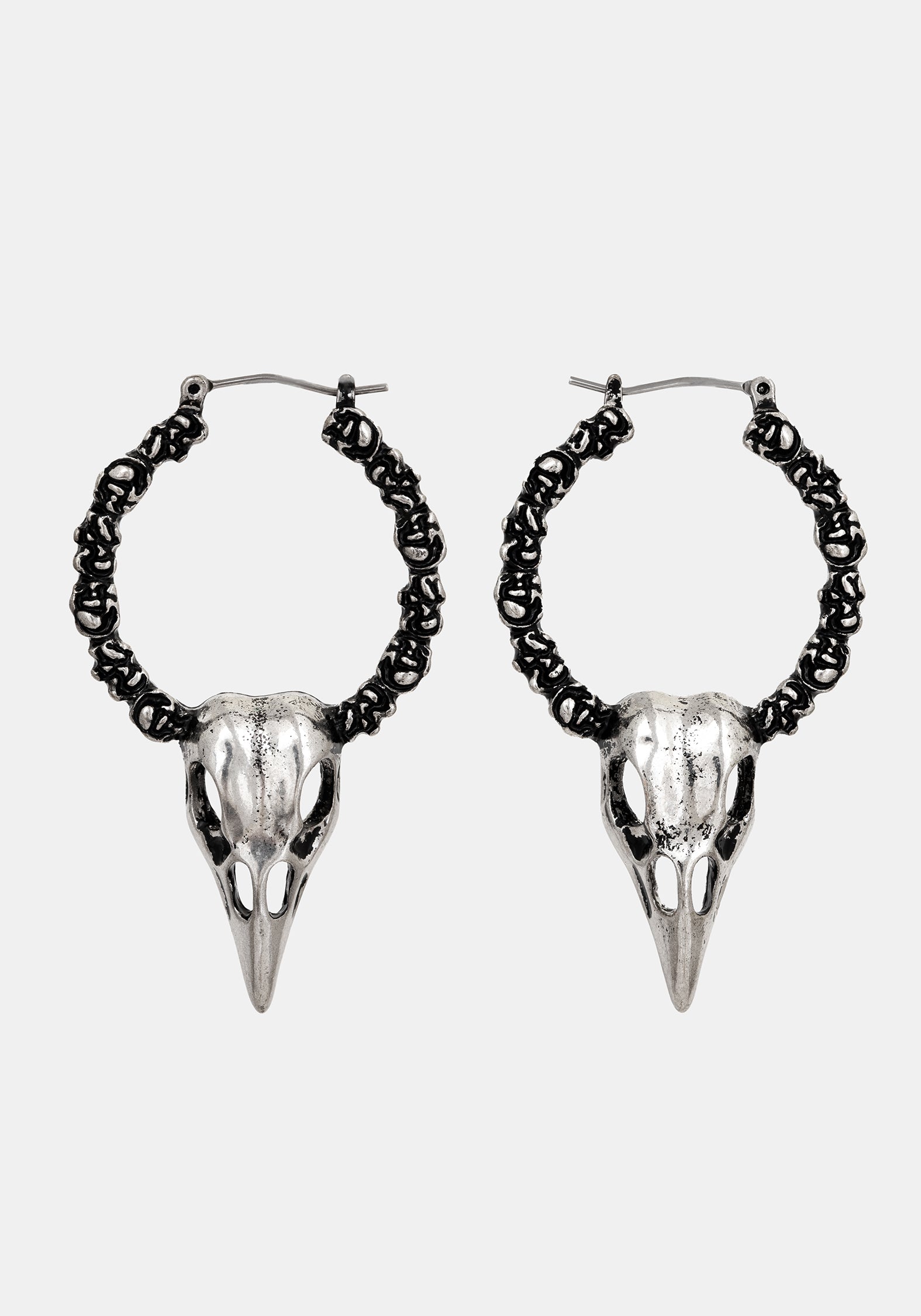 Corvus Bird Skull Hoops – Disturbia