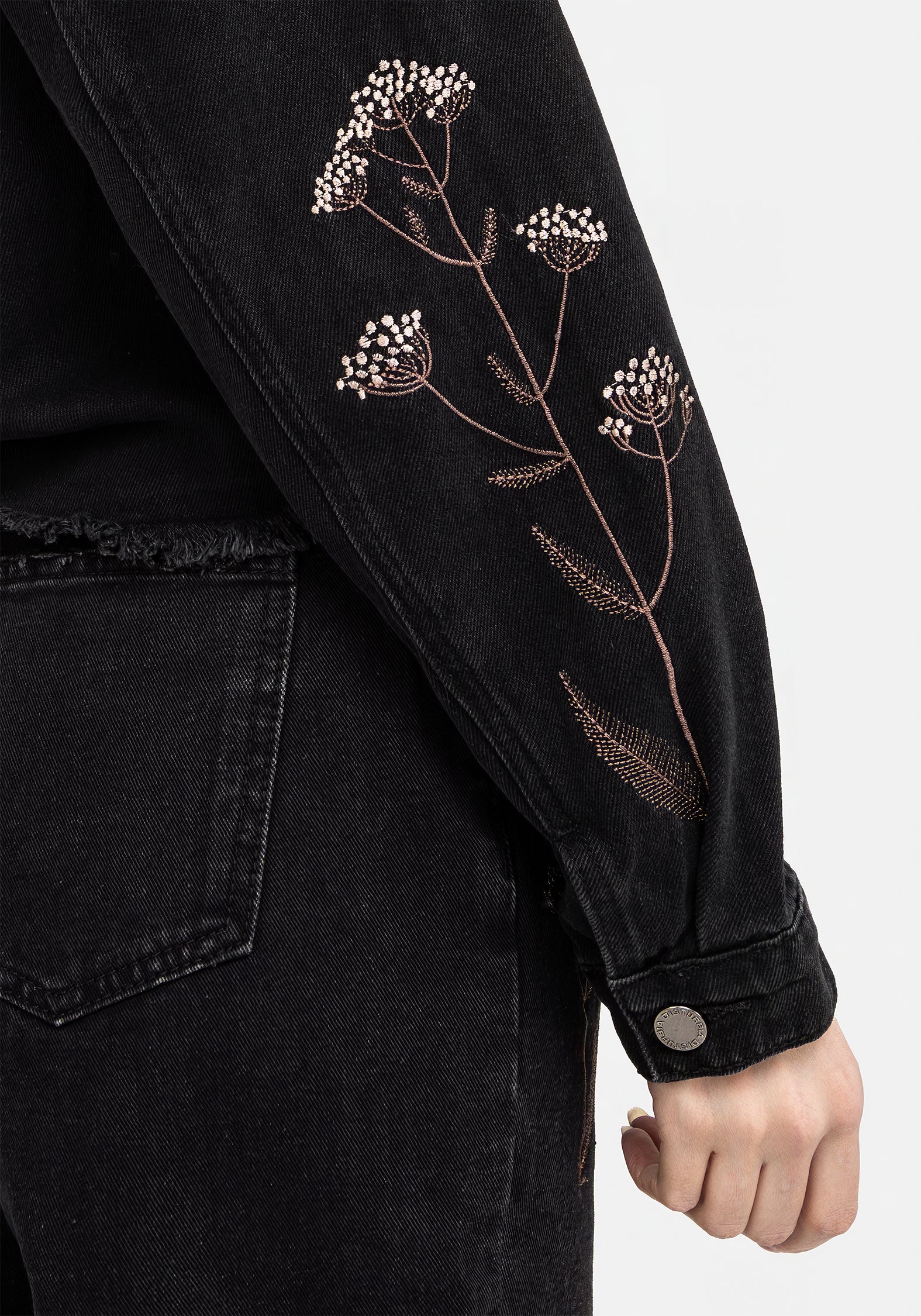 Griffinfly Embroidered Distressed Denim Jacket | Disturbia - Shop Women ...