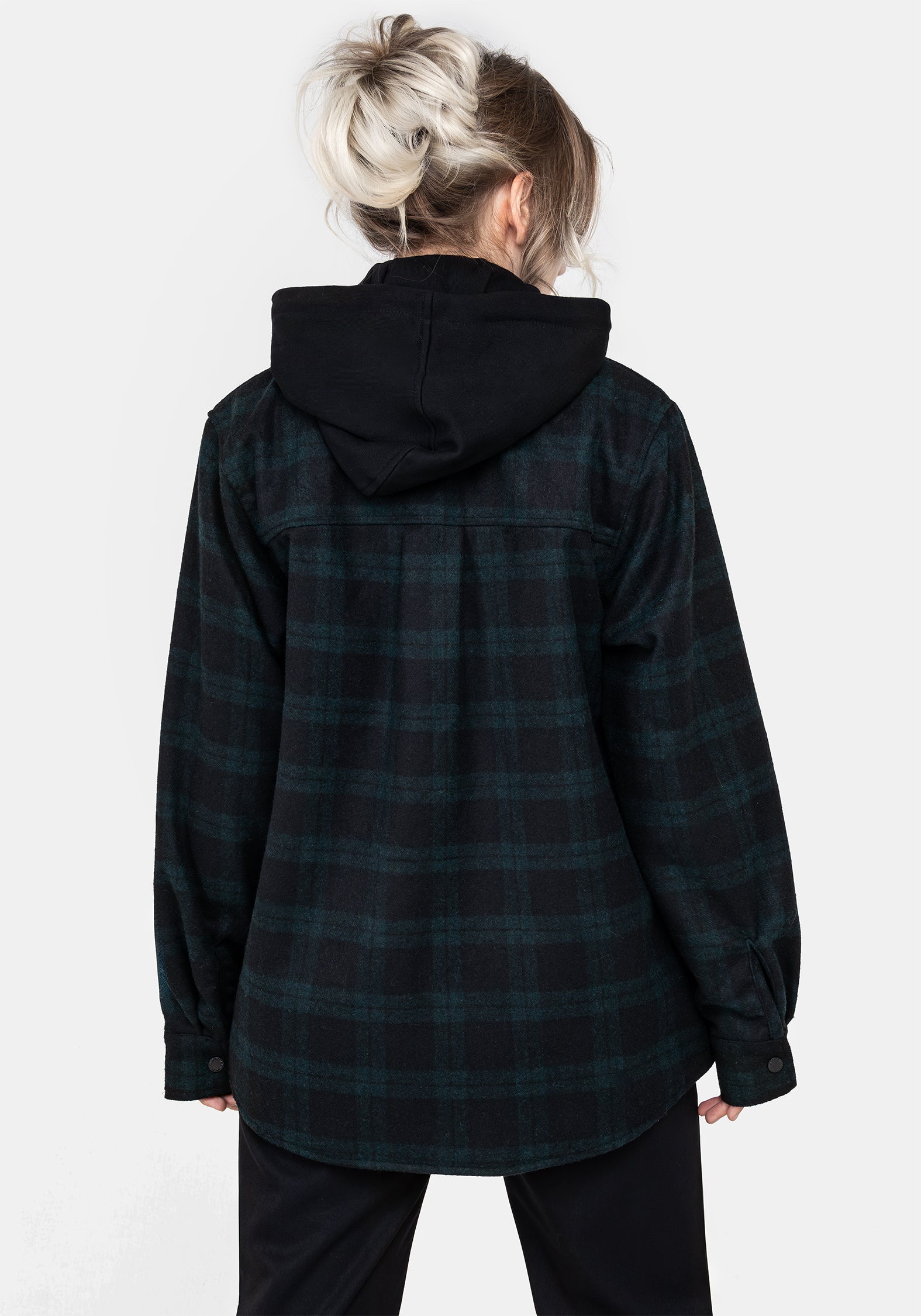 Trellis Hooded Pocket Wool Blend Check Shacket | Disturbia - Shop Women ...