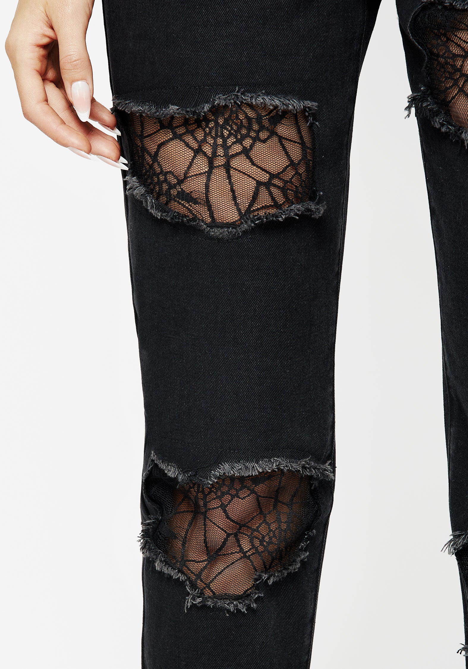 Cobweb Distressed Denim Jeans | Disturbia - Shop Women's Gothic, Alternative & Dark Romantic ...